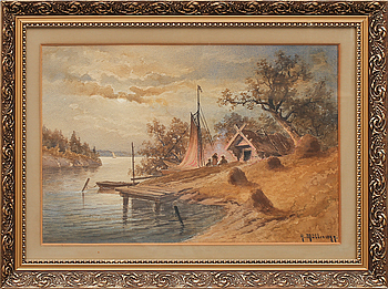 HERMAN MÜLLER, akvarell, signerad och daterad 1899. - Bukowskis