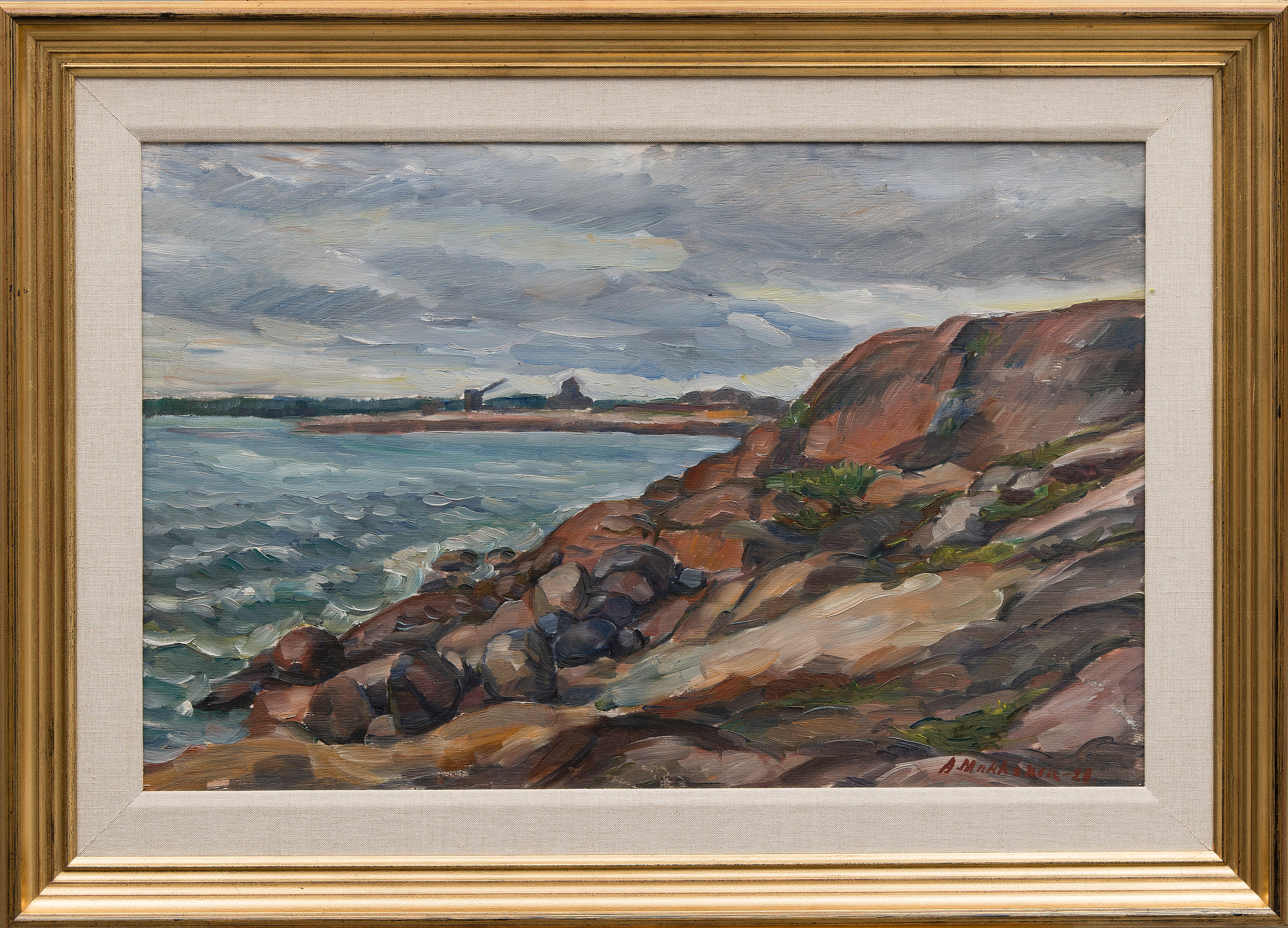 ARVO MAKKONEN, olja på pannå, signerad och daterad -28. - Bukowskis