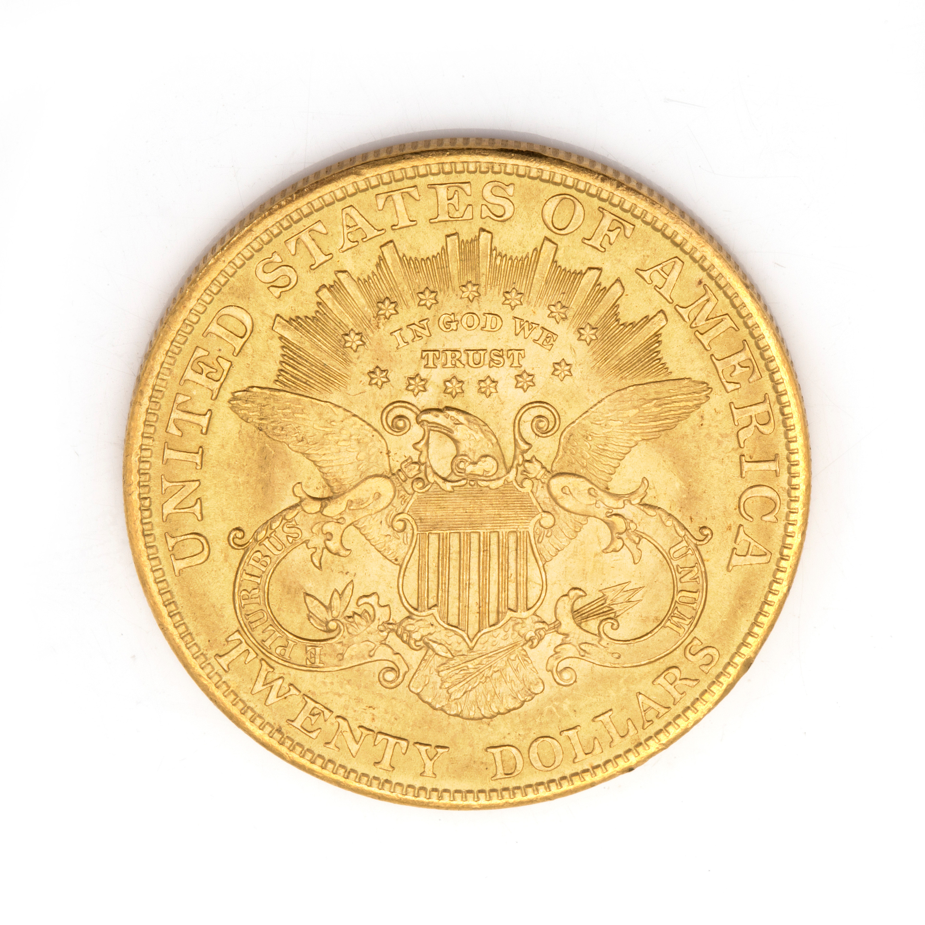 GULDMYNT, 20 dollar, Liberty Head, 1904. Vikt ca 34 gram. - Bukowskis