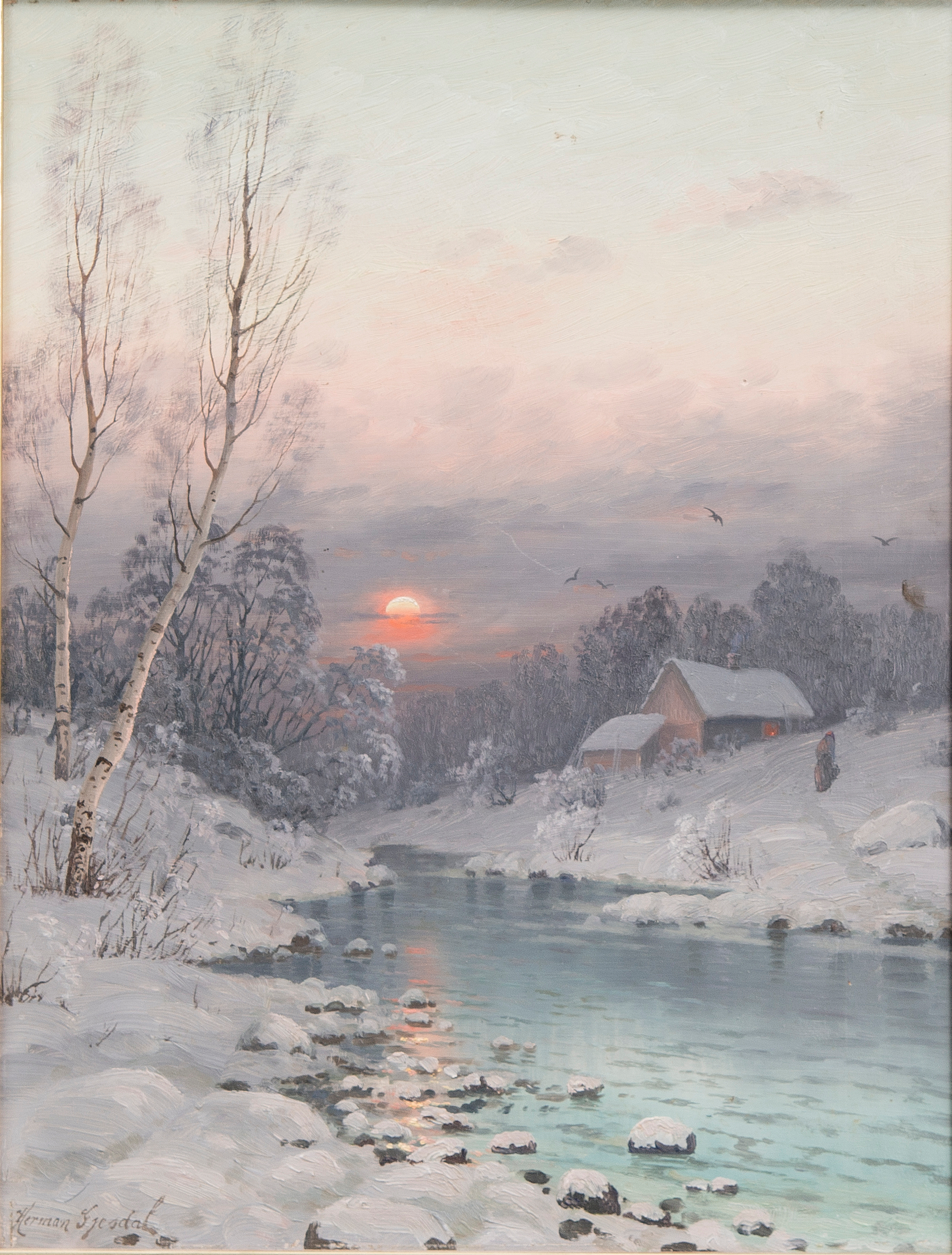 HERMANN GJESDAL, öljy levylle, signeerattu. - Bukowskis