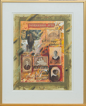 JÖRGEN WARING, blandteknik och collage. Signerad. - Bukowskis