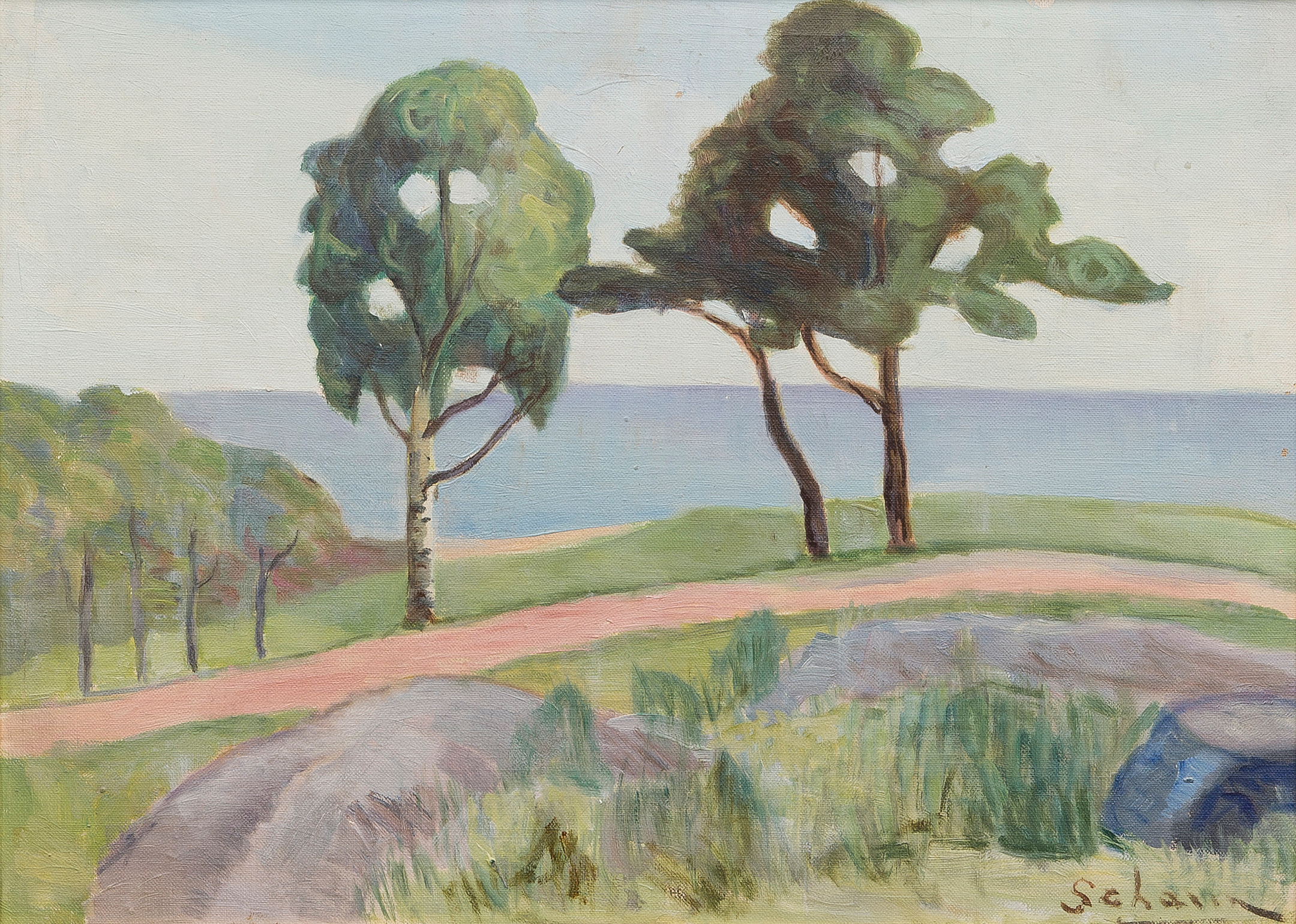 TEODOR SCHALIN, olja på duk, uppfodrad på pannå, signerad. - Bukowskis