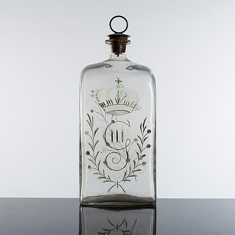 FLASKA, glas, 1800-tal. - Bukowskis