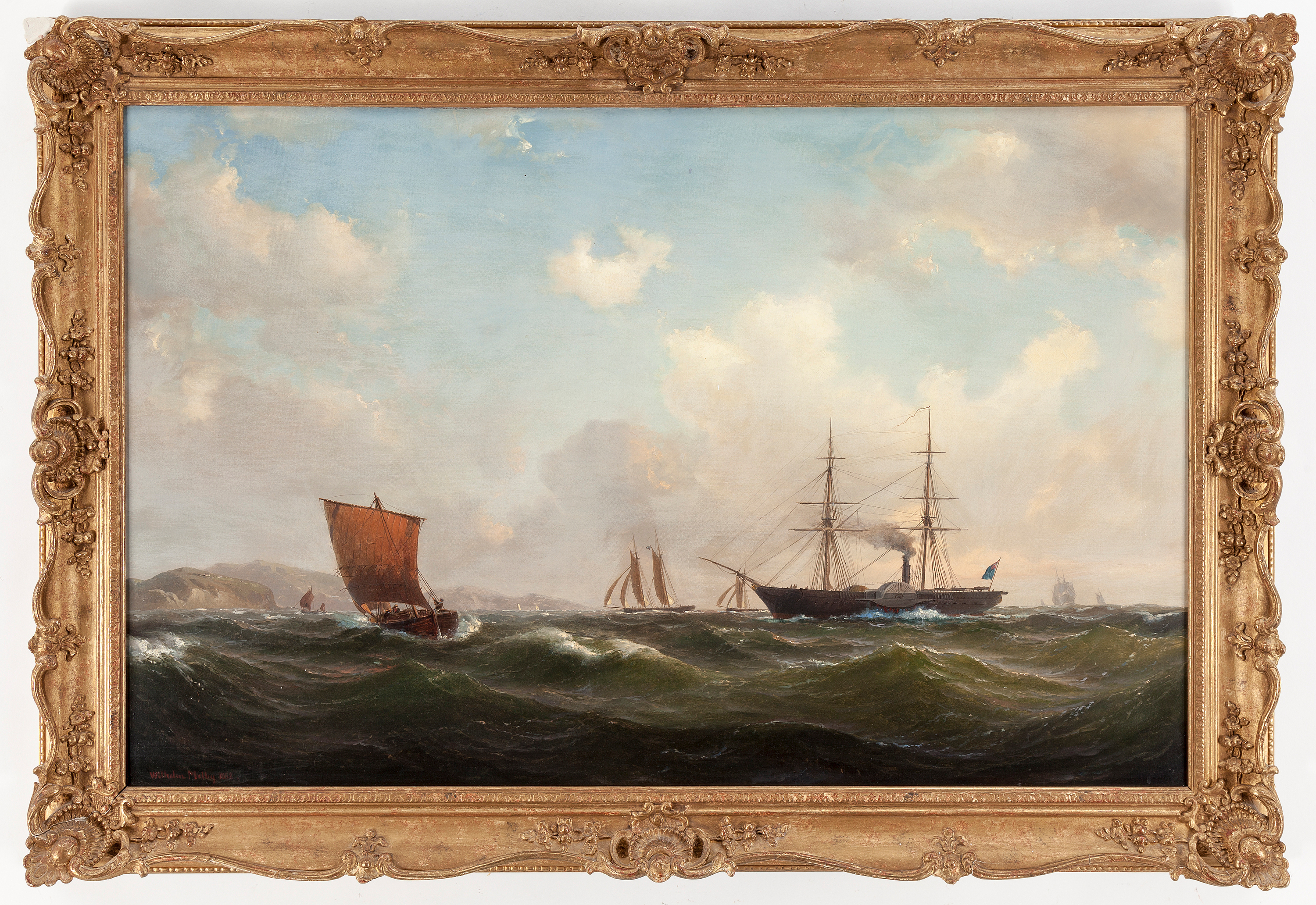 Wilhelm Melbye, Ships at sea. - Bukowskis