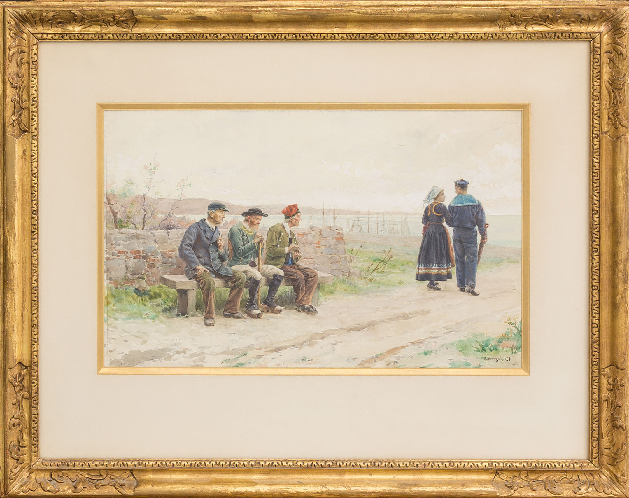GUSTAVE BOURGAIN, akvarell, signerad. - Bukowskis