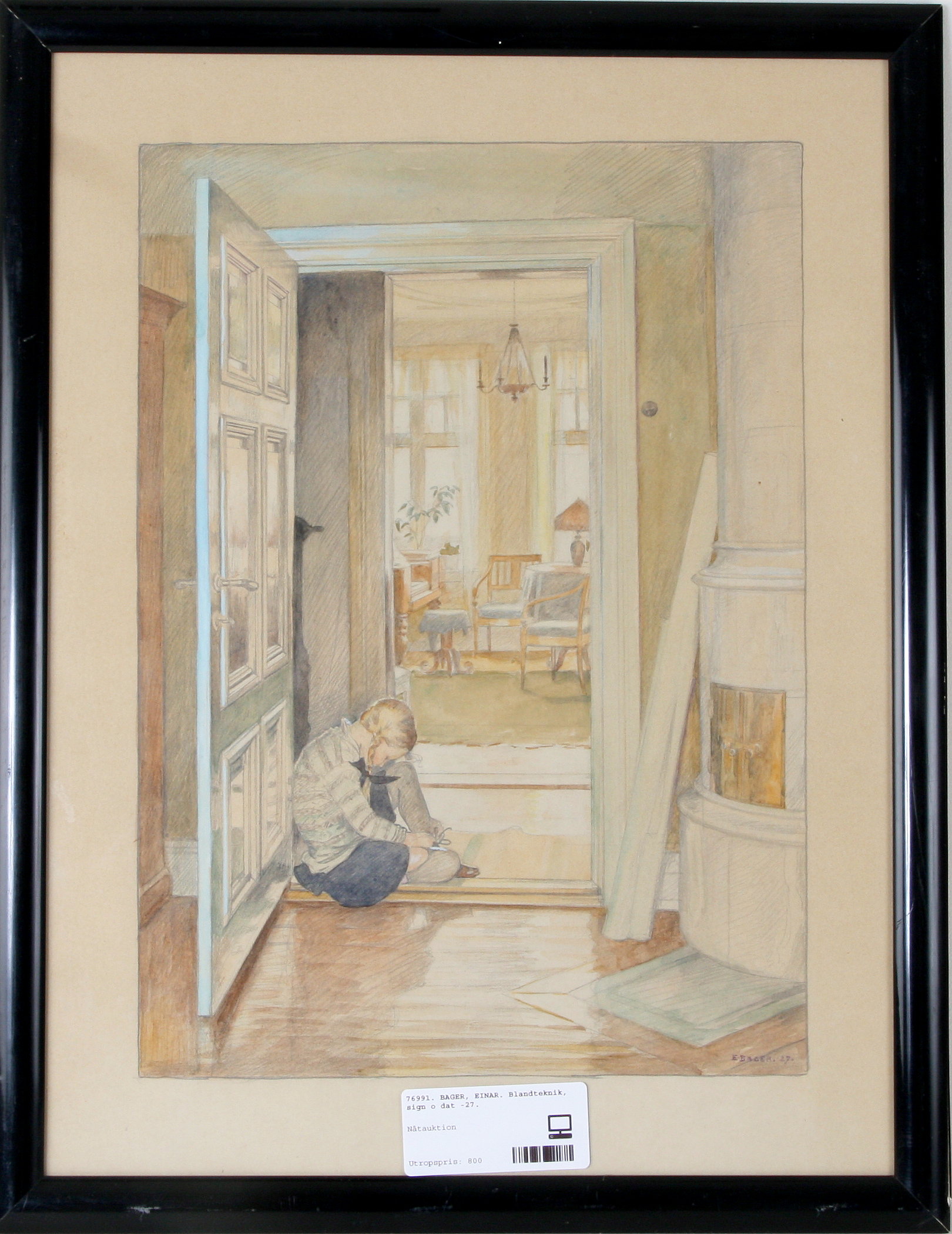 BAGER, EINAR. Blandteknik, sign o dat -27. - Bukowskis