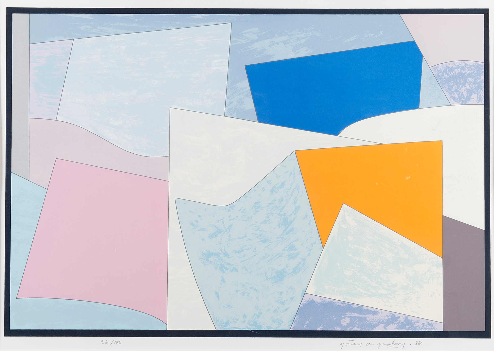 GÖRAN AUGUSTSON, serigrafi, signerad och daterad -88, numrerad 26/100 ...