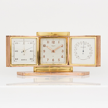 ANGELUS, super, table clock, barometer, thermometer, 190 x 88 mm ...