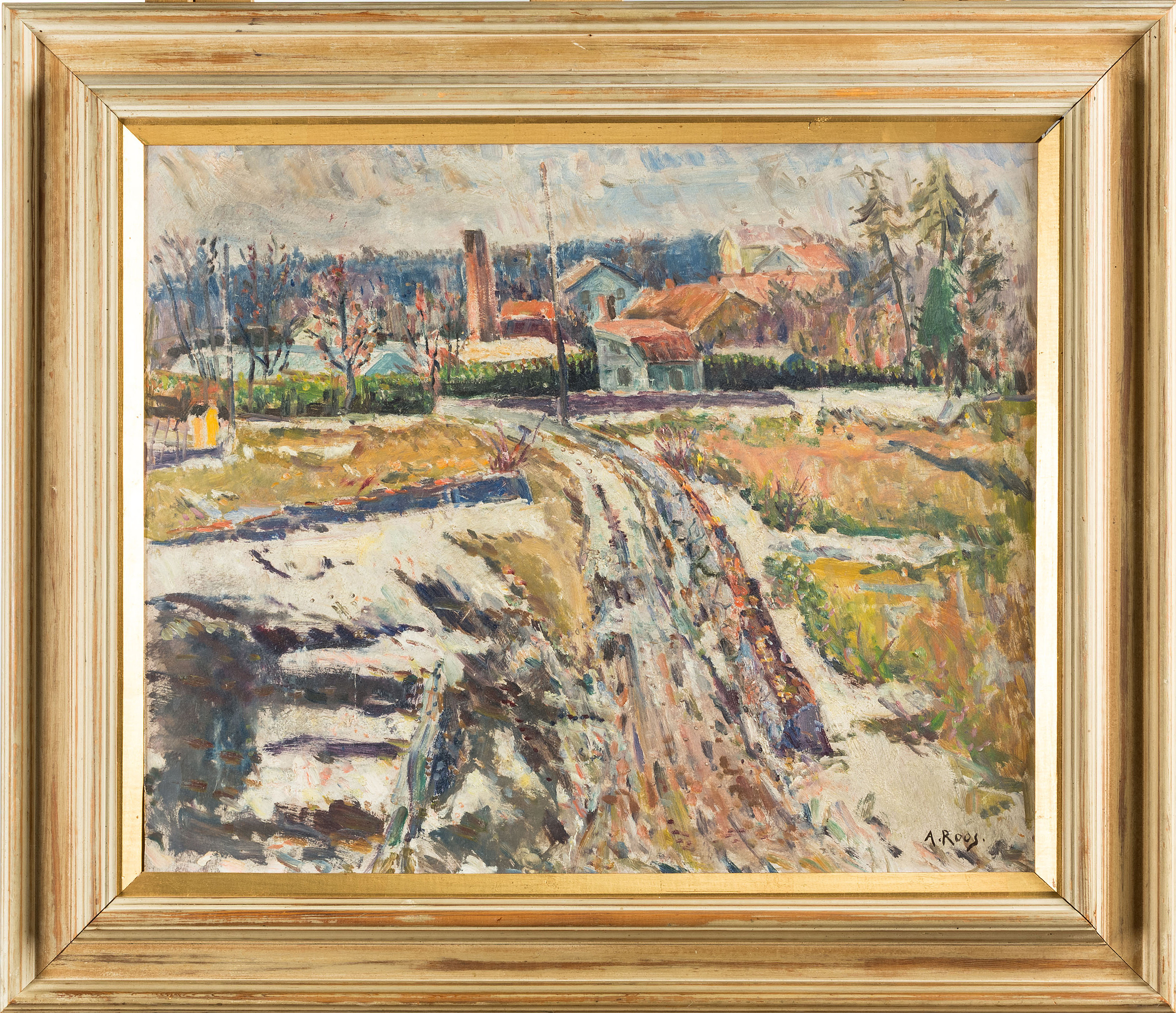 ALEXANDER ROOS, olja på pannå, signerad. - Bukowskis