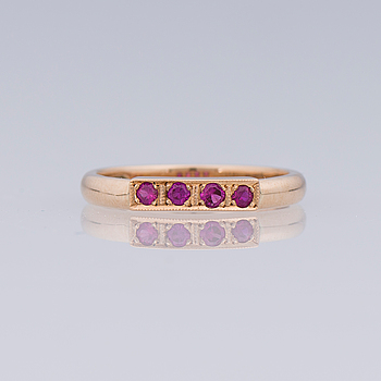 A RING, synthetic rubies, 14K gold. Turku 1938. - Bukowskis