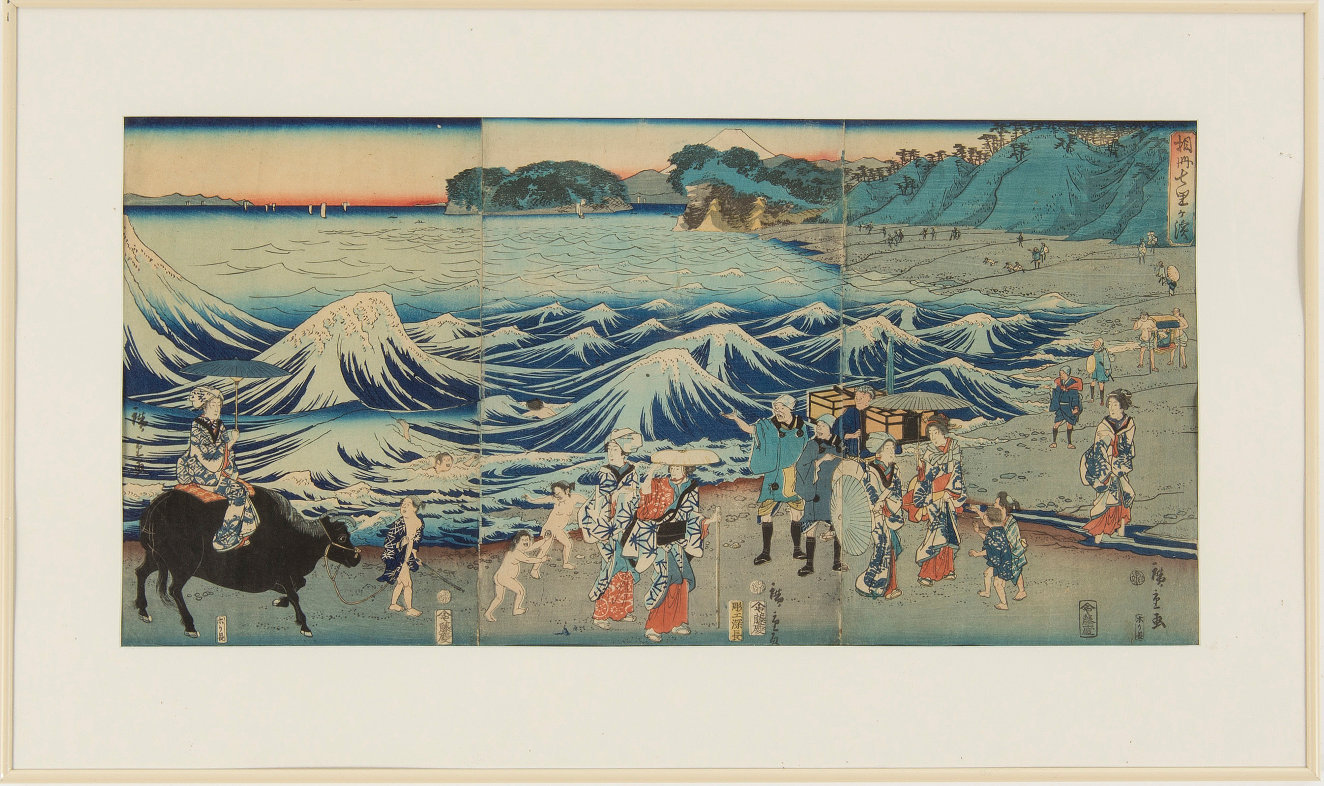 ANDO UTAGAWA HIROSHIGE, woodblock print, triptych, second half of the ...