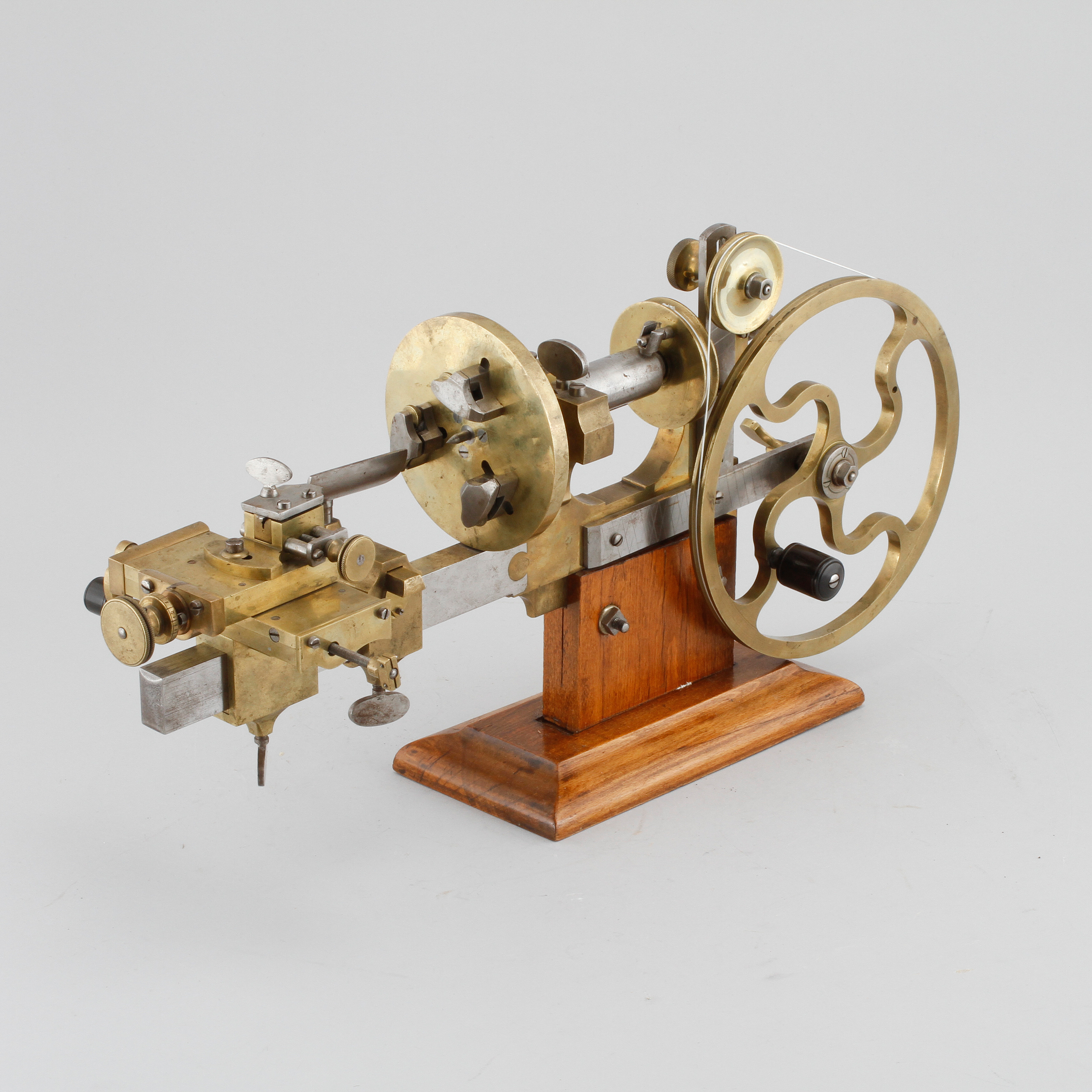 A hand powered lathe for watchmakers by R Flume in Berlin, 19th century ...