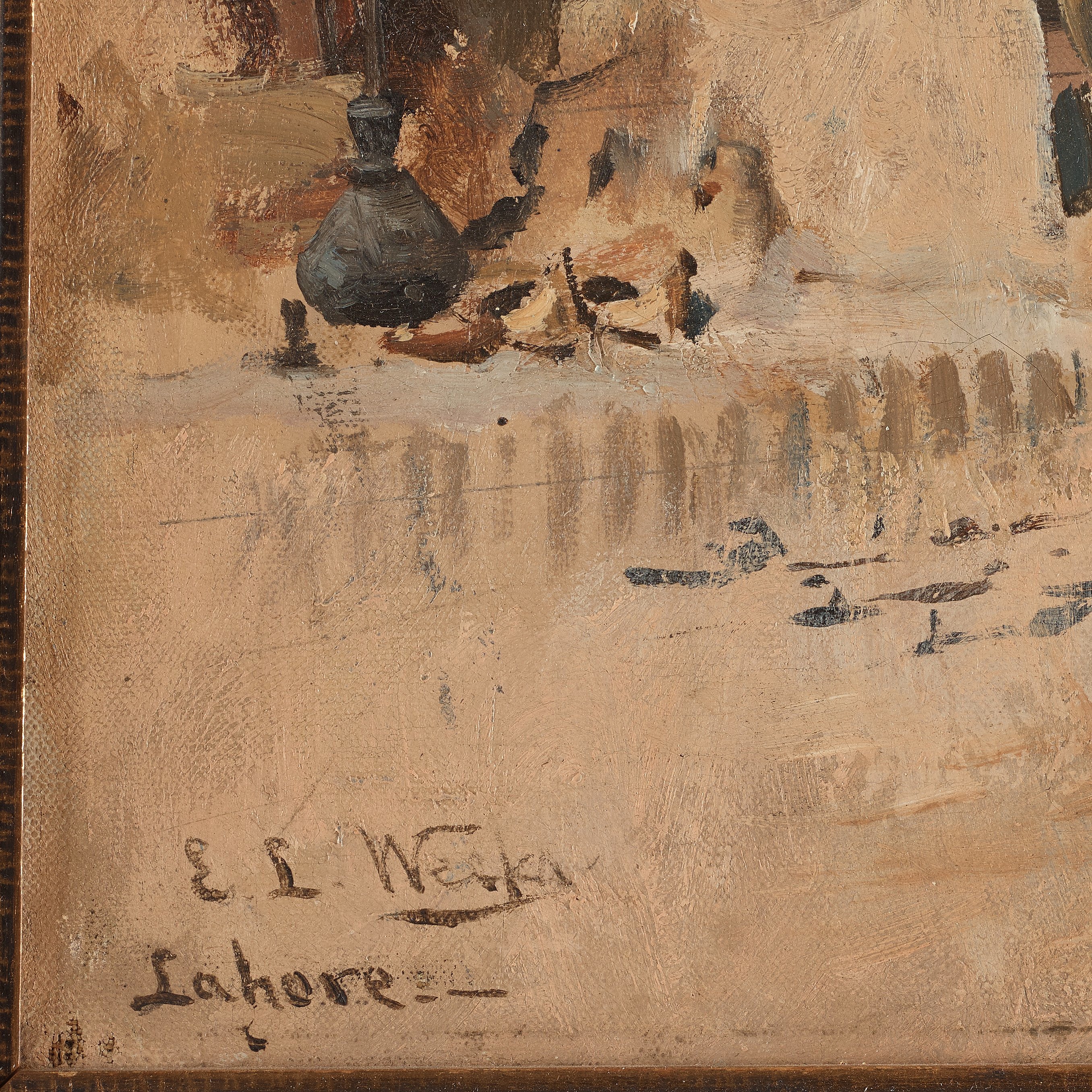 Edwin Lord Weeks, Steps of the Mosque Vazirkham, Lahore. - Bukowskis