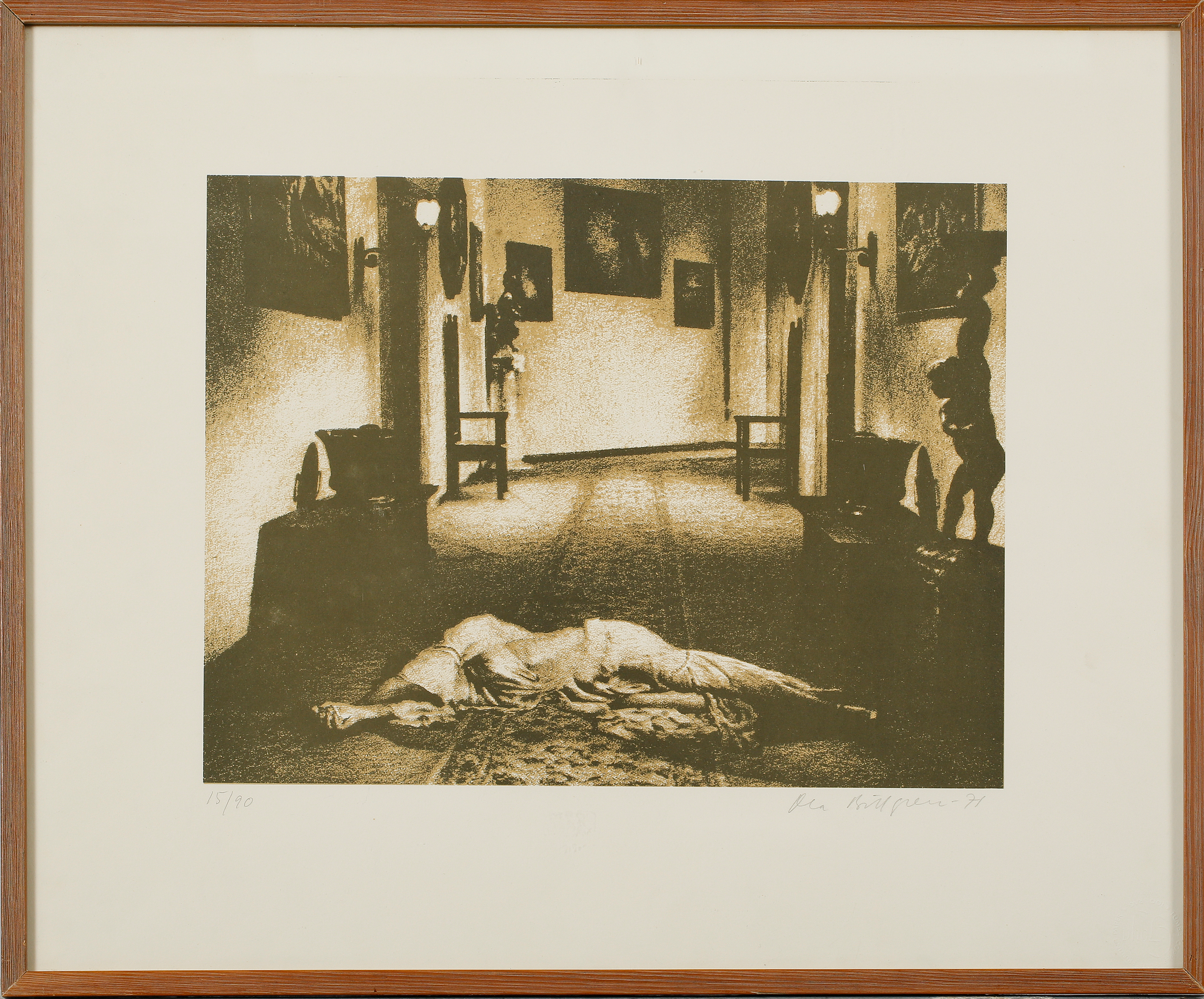 OLA BILLGREN, litography in colors, signed, dated -71 and numbered 15/ ...