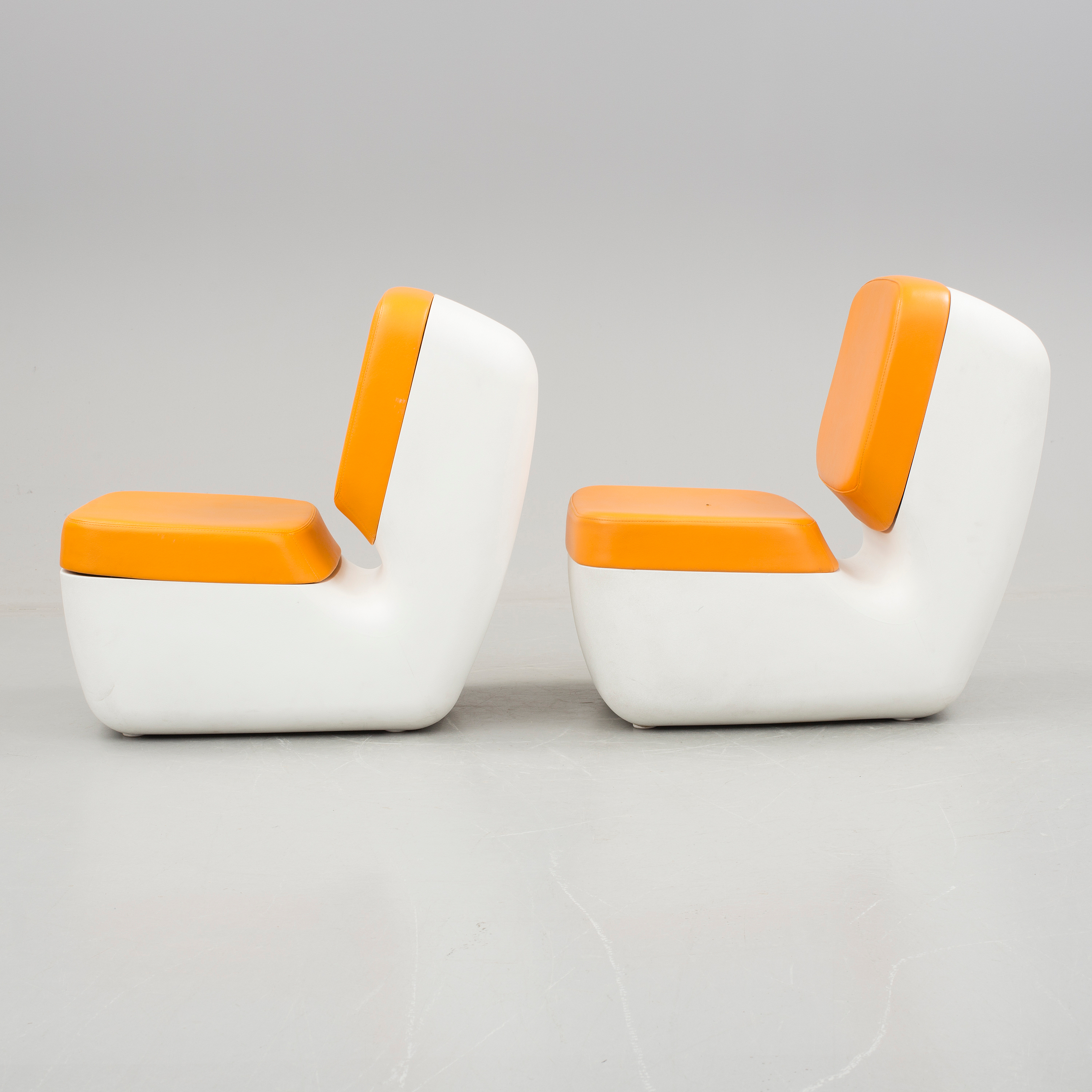 A pair of "Nimrod" chairs designed by Marc Newton for Magis, Italy ...