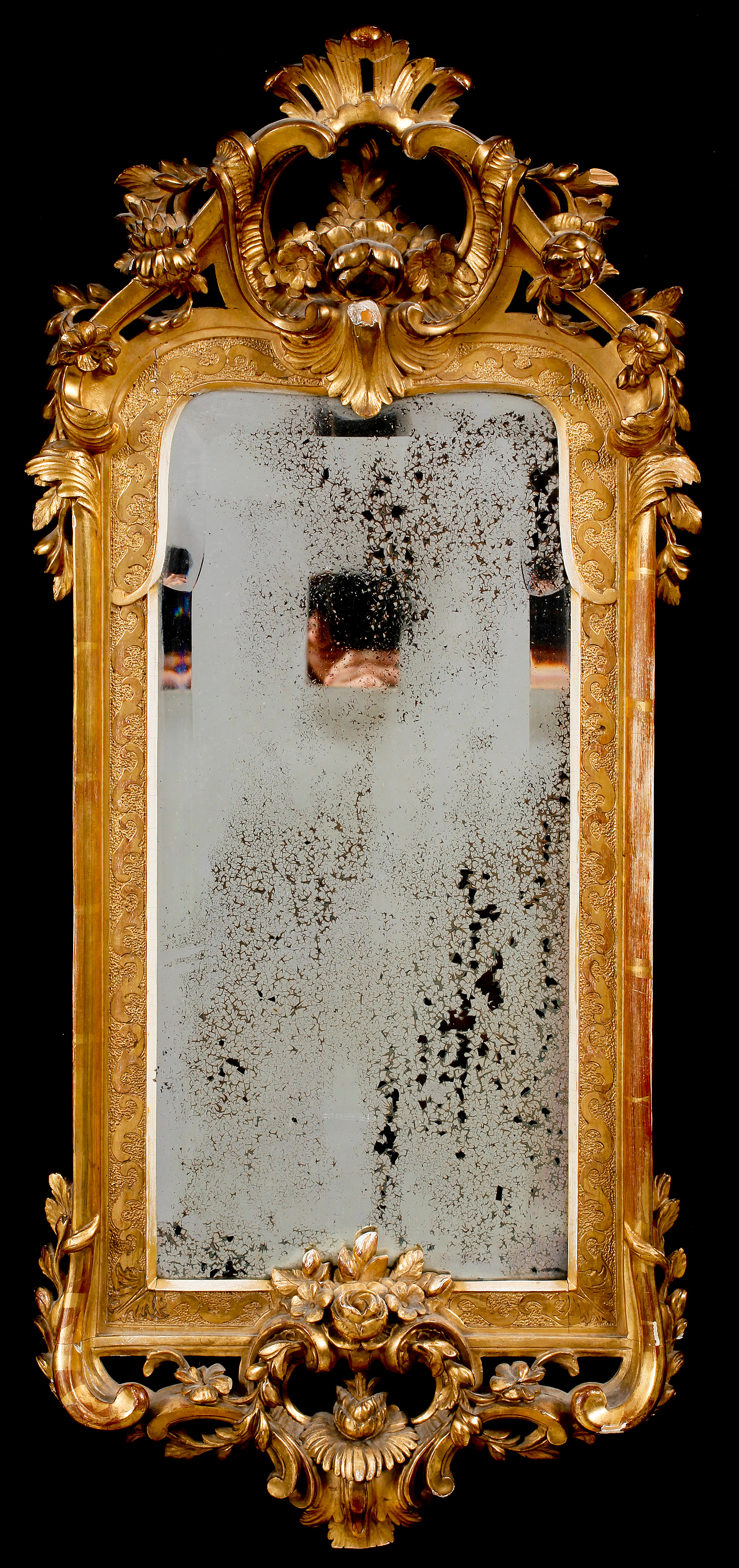 A rokoko style mirror, second half of the 19th century. - Bukowskis