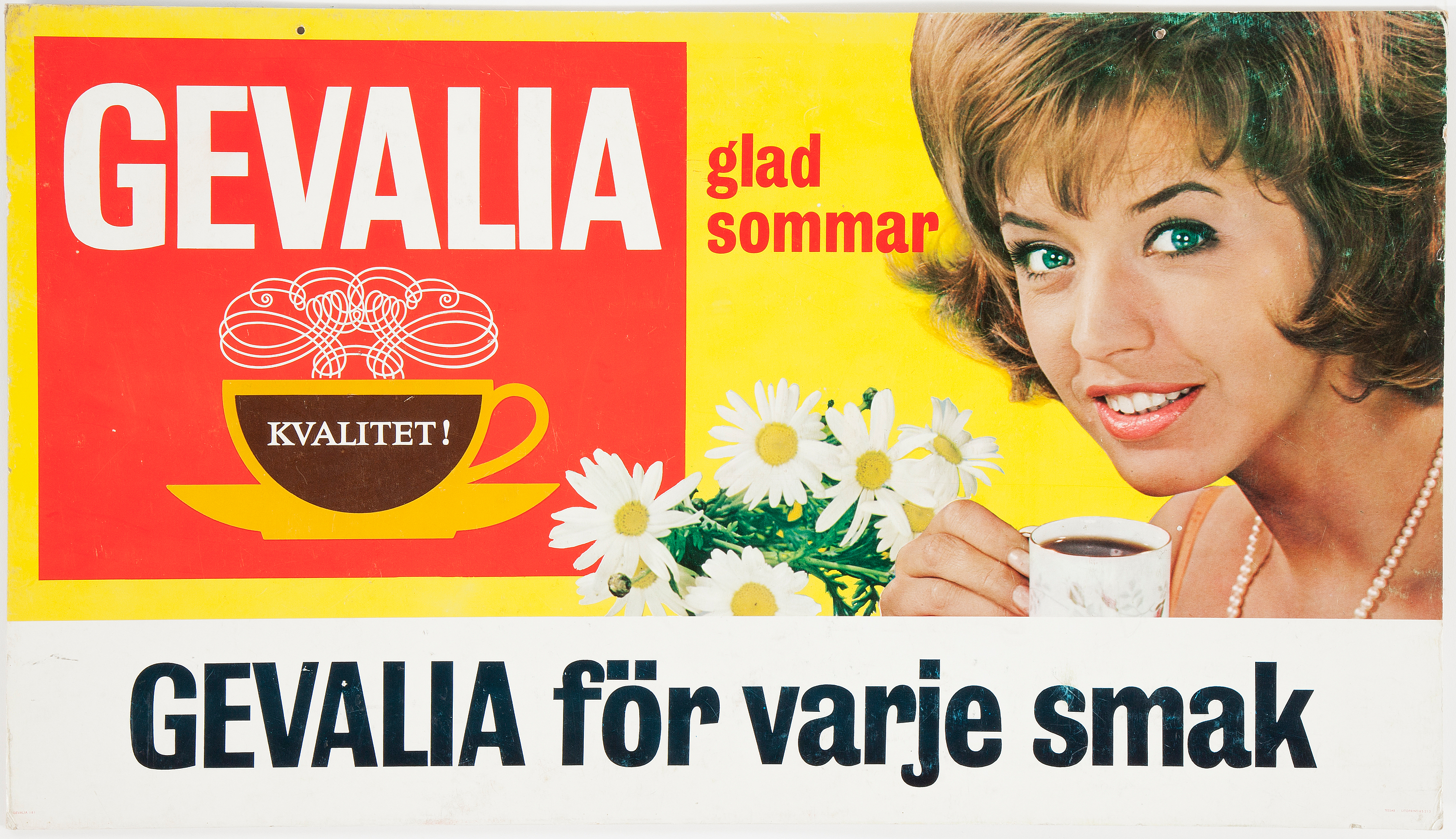 REKLAMSKYLTAR, 2 stycken, Gevalia, 1960-tal. - Bukowskis
