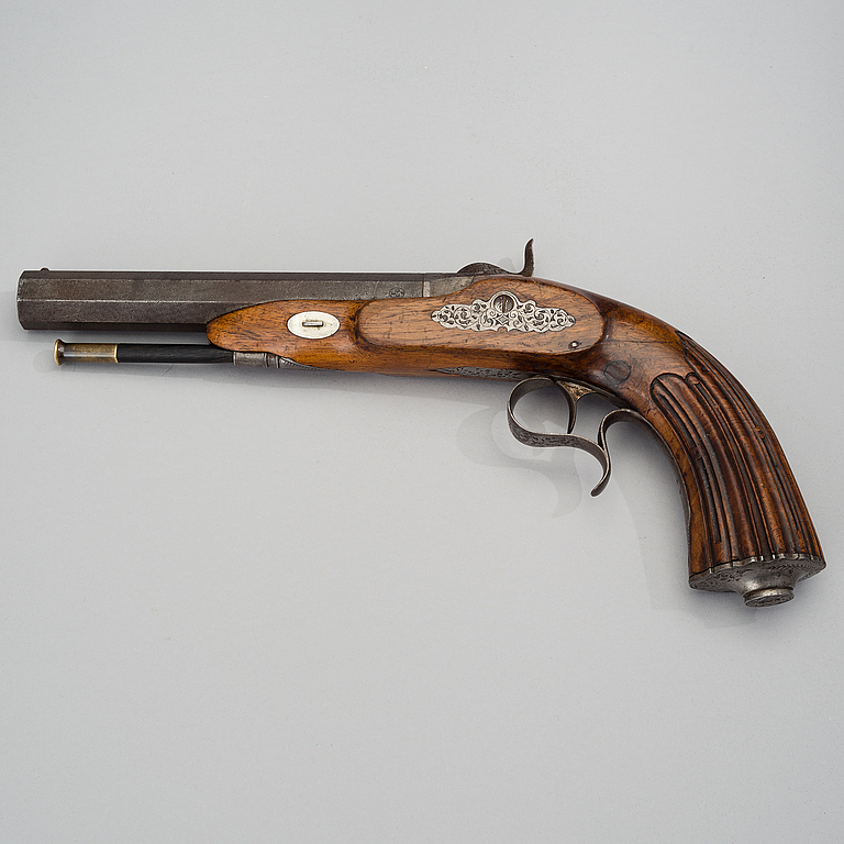 DUELLING PISTOL / PERCUSSION LOCK PISTOL, Liege, Belgium, mid 19th ...