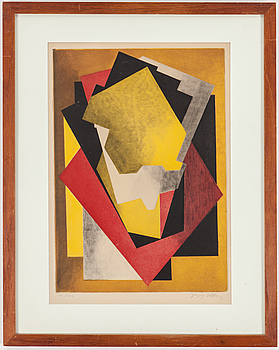 JAQUES VILLON, aquatint in colours, signed Jaques Villon and numbered ...