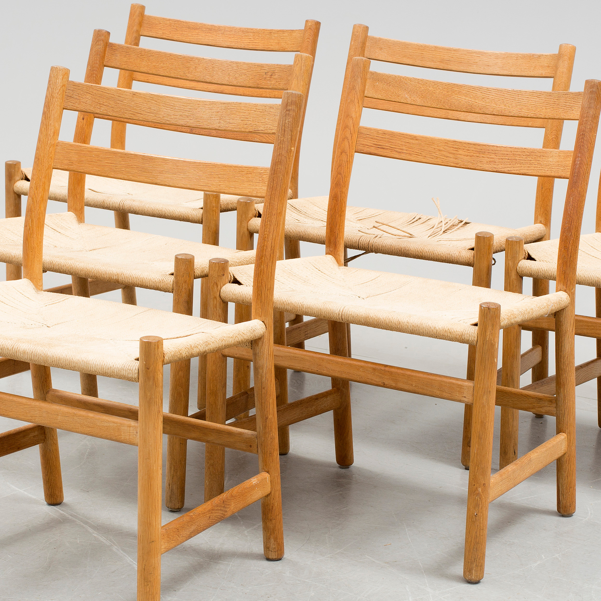 HANS J. WEGNER, stolar, 6 st, model CH 47, 1900-talets andra hälft ...