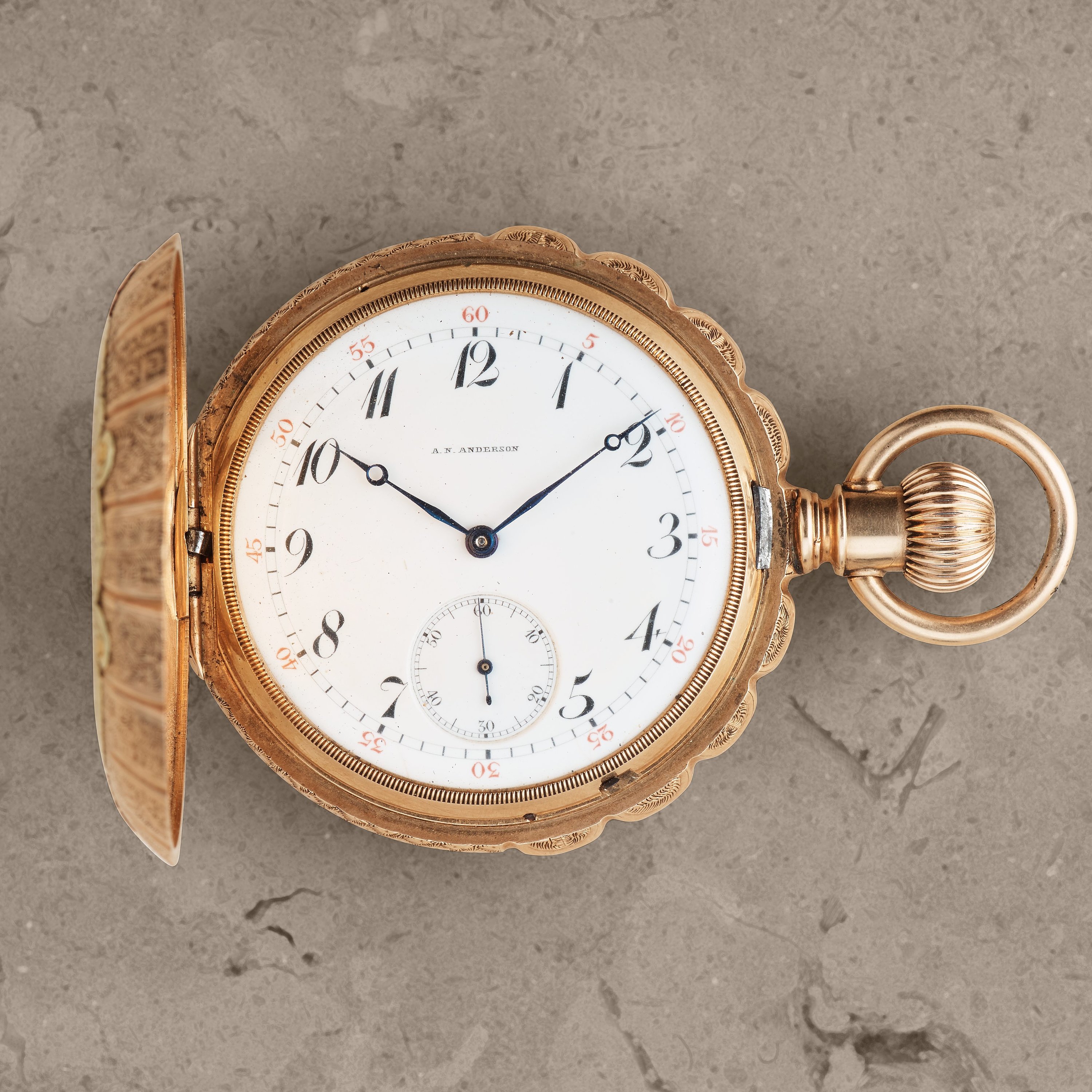 A.N. ANDERSON, pocket watch, 55,5 mm, hunting case, movement signed ...