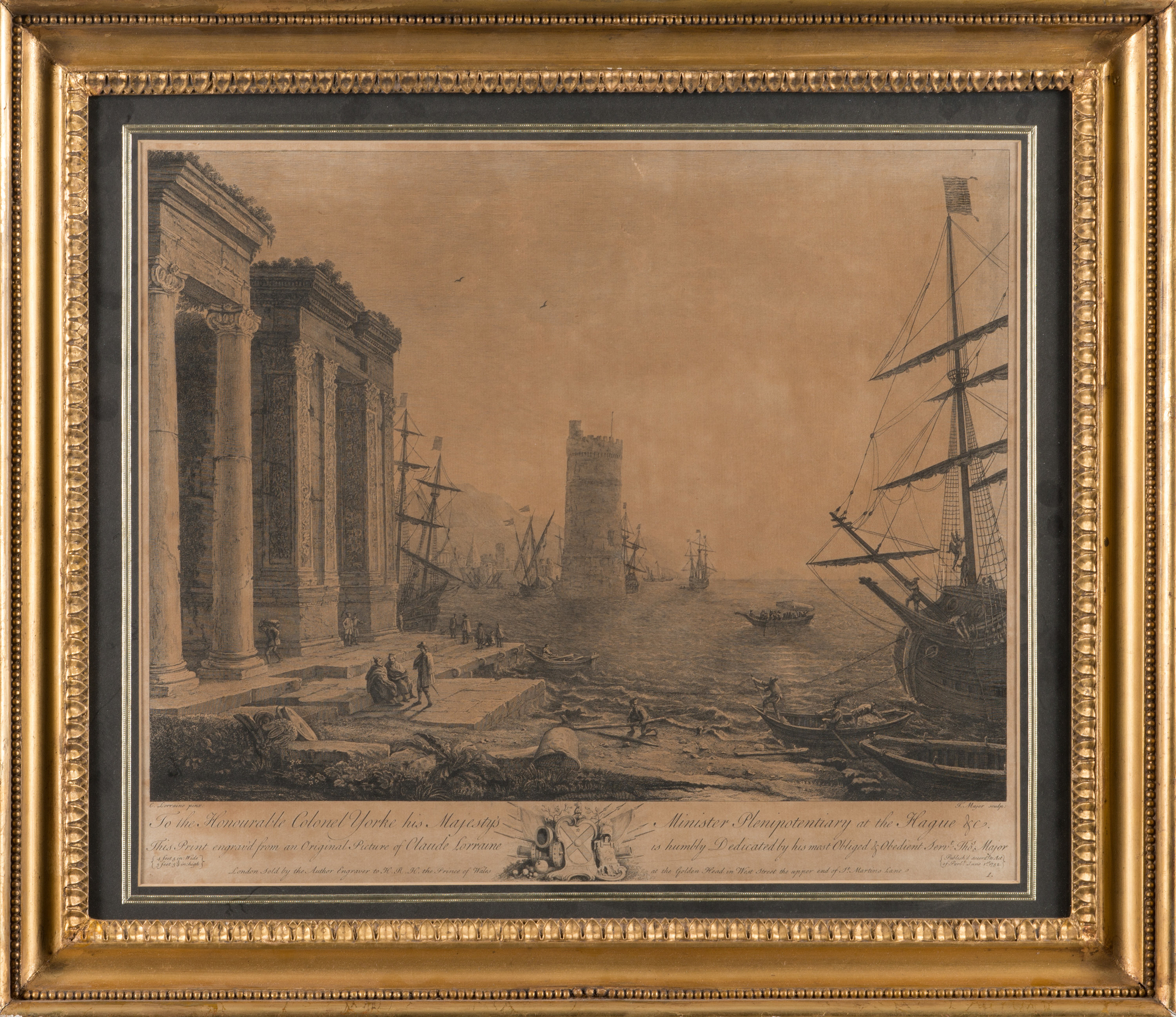 Engraving by Thomas Major, after Claude Lorraine, 1700s. - Bukowskis