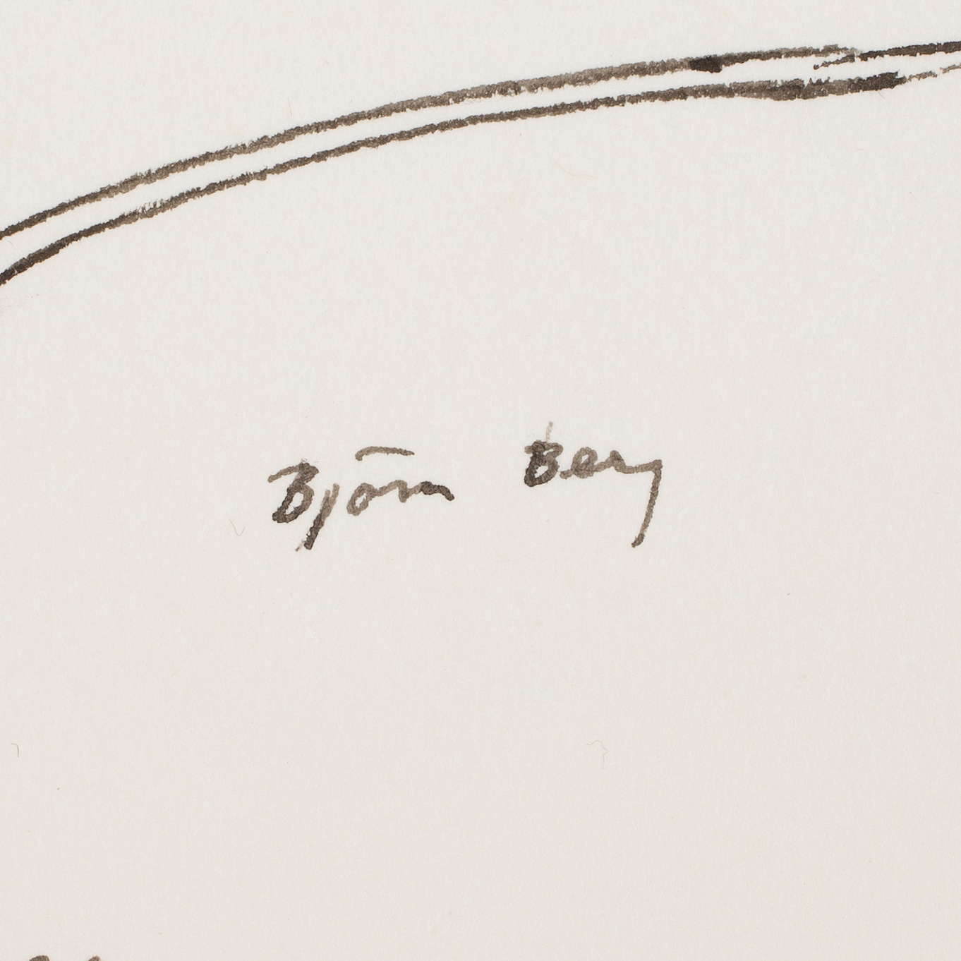 BJÖRN BERG, ink drawing "Teskedsgumman" signed. - Bukowskis