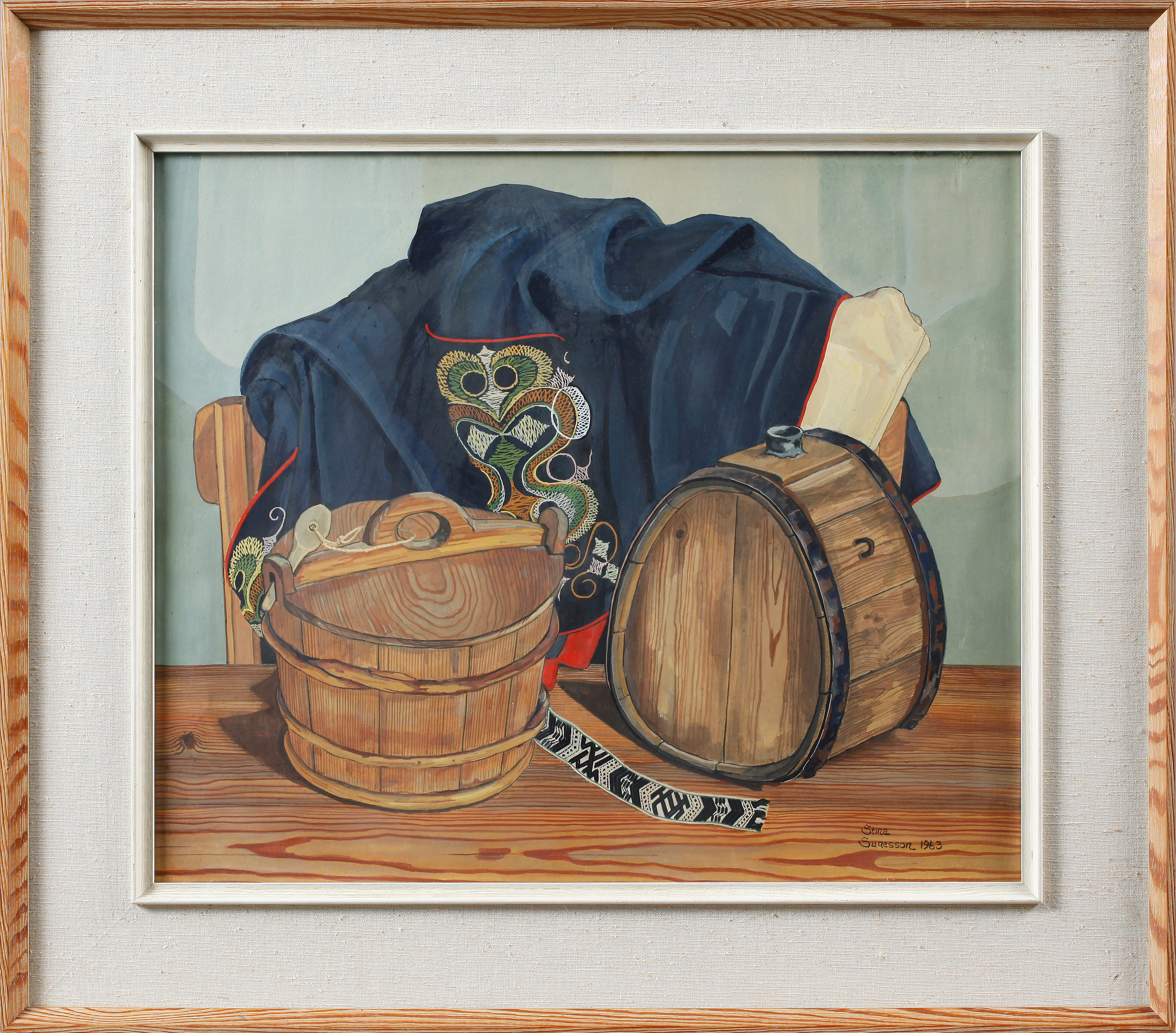 A gouache painting signed by Stina Sunesson and dated 1963. - Bukowskis