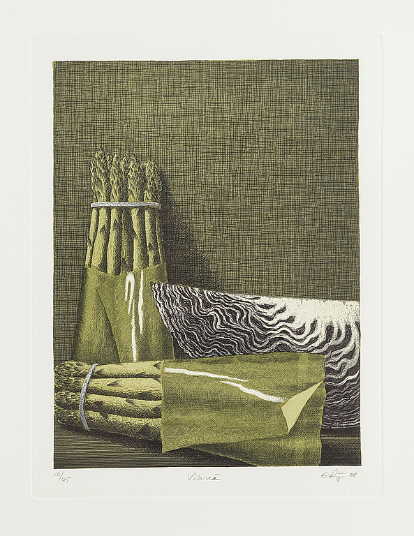 ESA RIIPPA, färgetsning, signerad, daterad 08 och numrerad 12/75 ...