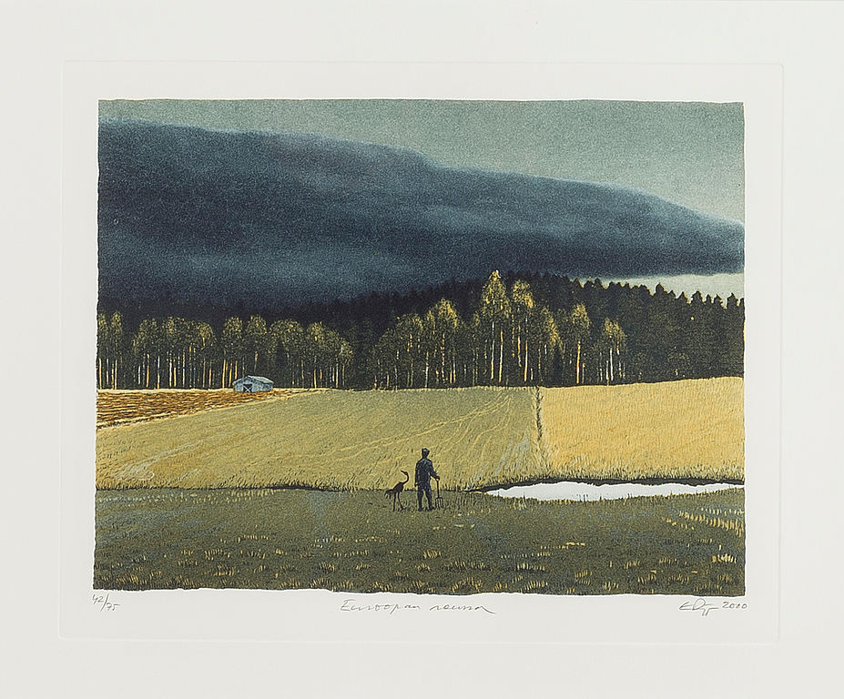 ESA RIIPPA, färgetsning, signerad, daterad 2000 och numrerad 42/75 ...