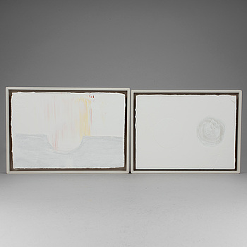 AK DOLVEN, two oil paintings on panel. Signed and dated 1992 verso ...