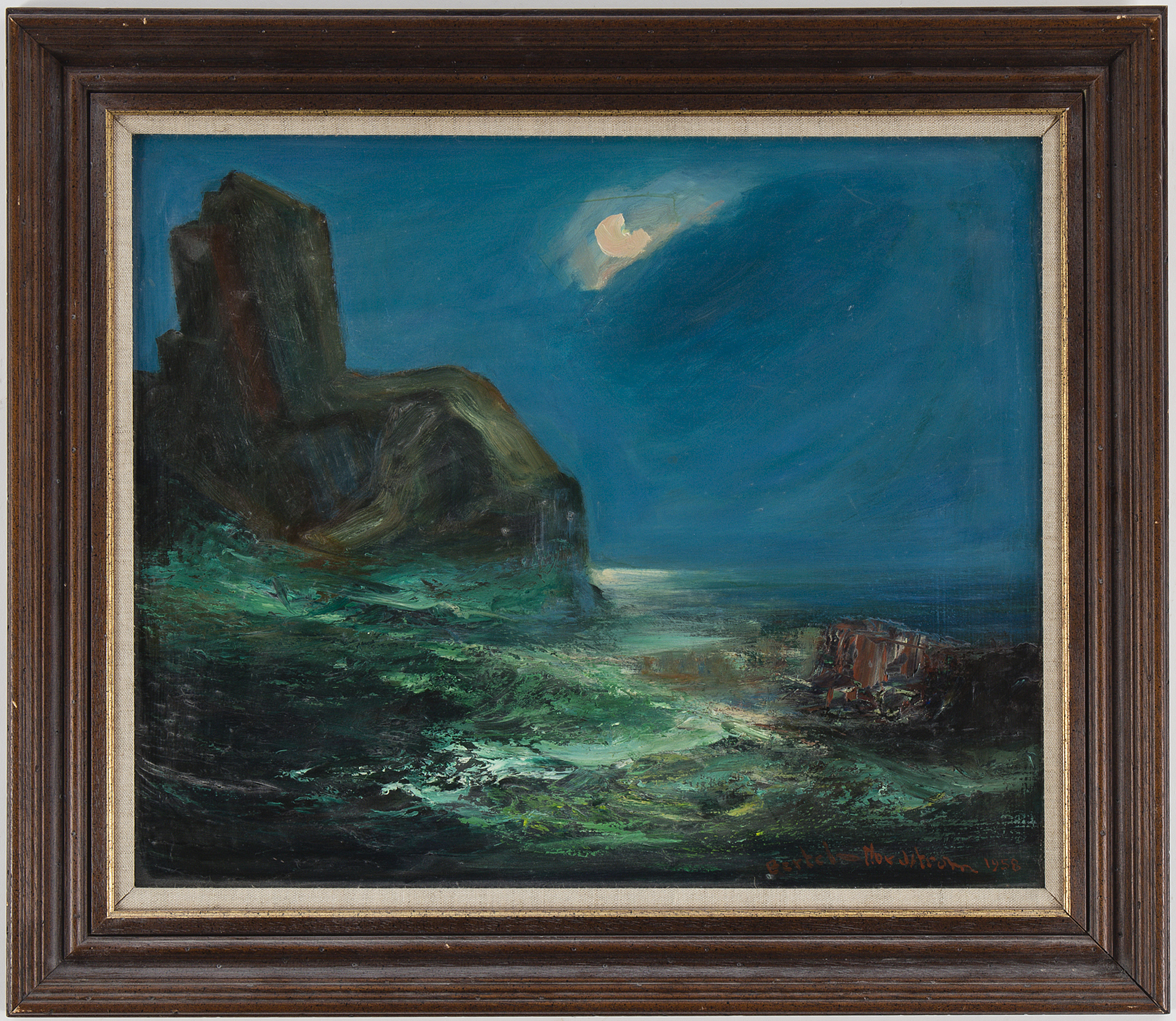 BERTEL BERTEL-NORDSTRÖM, Olja på pannå, signerad och daterad 1958 ...