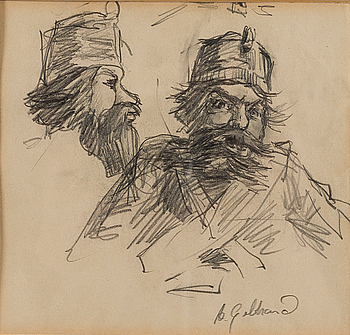 ALBERT GEBHARD, drawing, signed. - Bukowskis