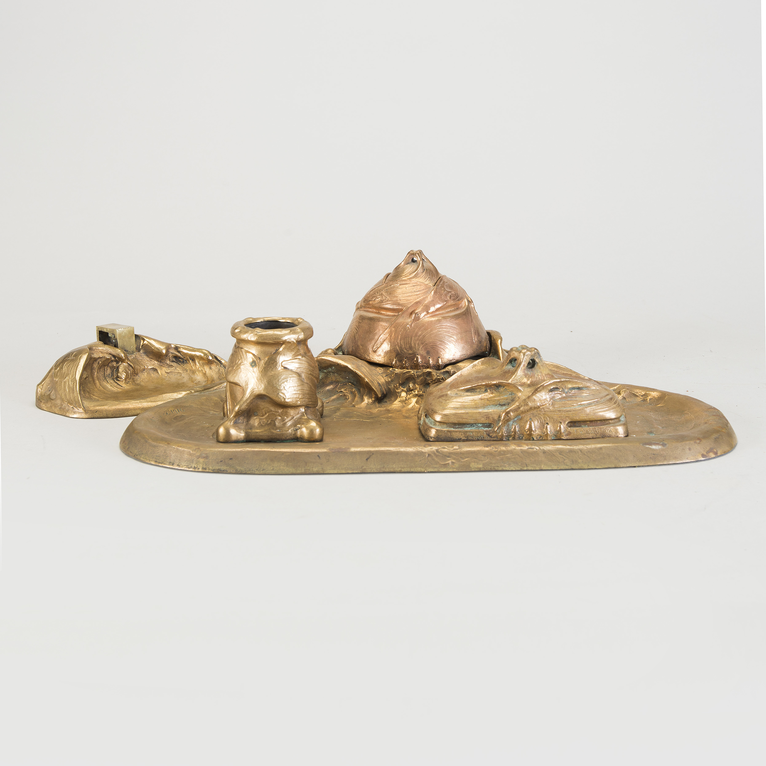 EMY WAHLSTRÖM, skrivset brons, 4 delar, gjutarstämplar Hugo Elmquist ...