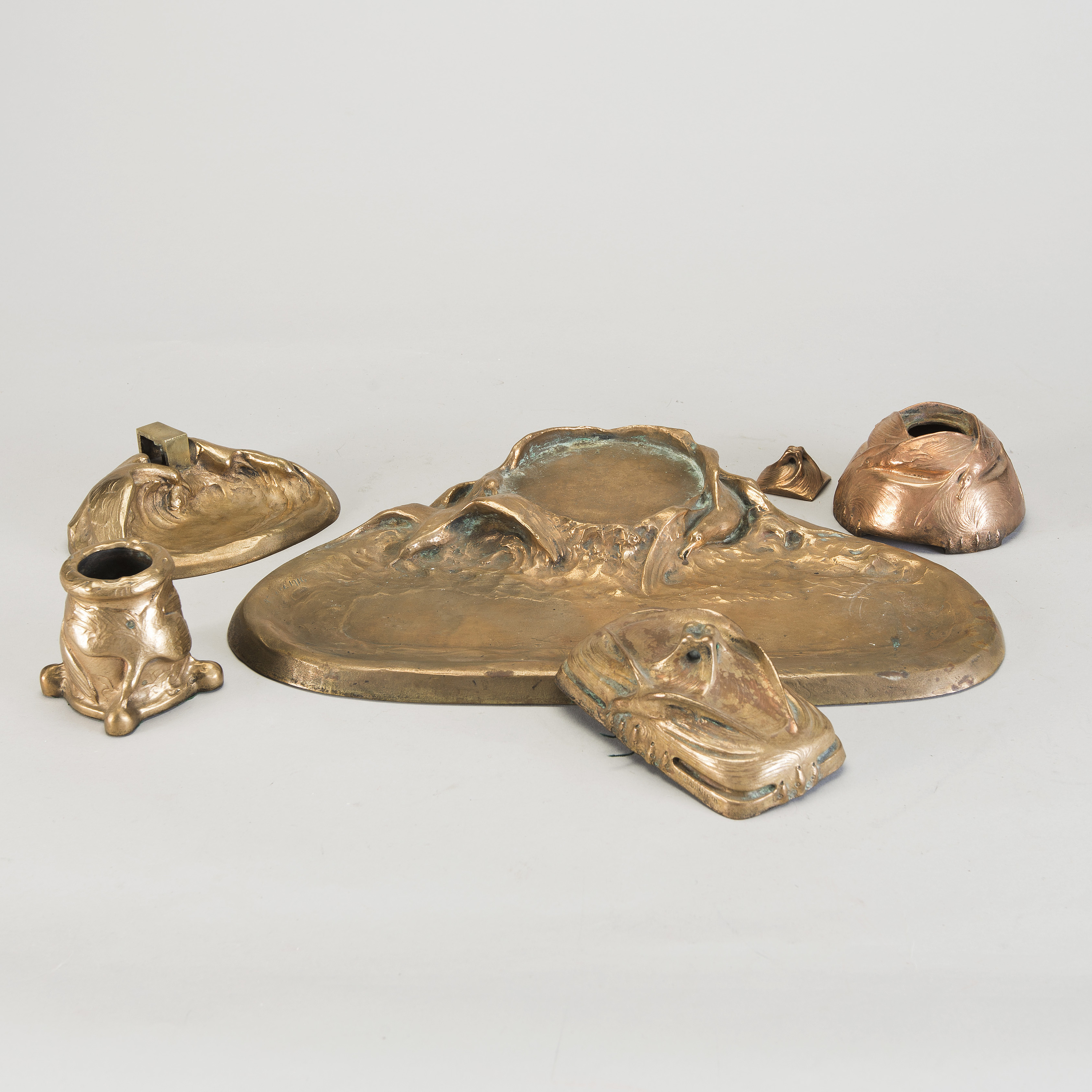 EMY WAHLSTRÖM, skrivset brons, 4 delar, gjutarstämplar Hugo Elmquist ...