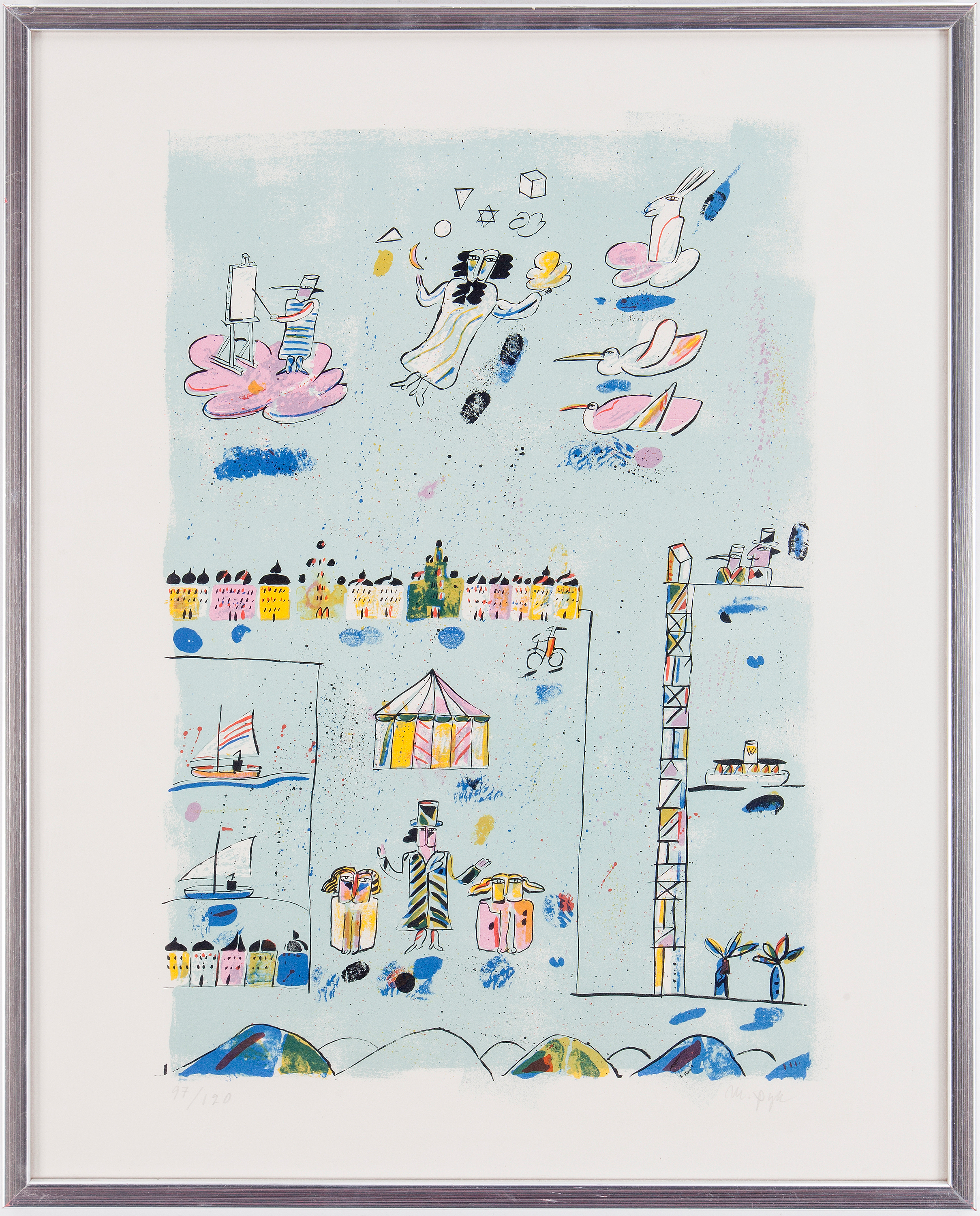MADELEINE PYK, lithograph in colours, signed M. pyk and numbered 97/120 ...