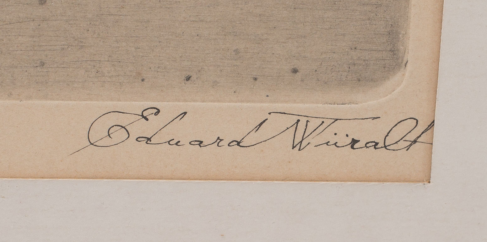 EDUARD WIIRALT, etching, aquatint and drypoint, signed. - Bukowskis