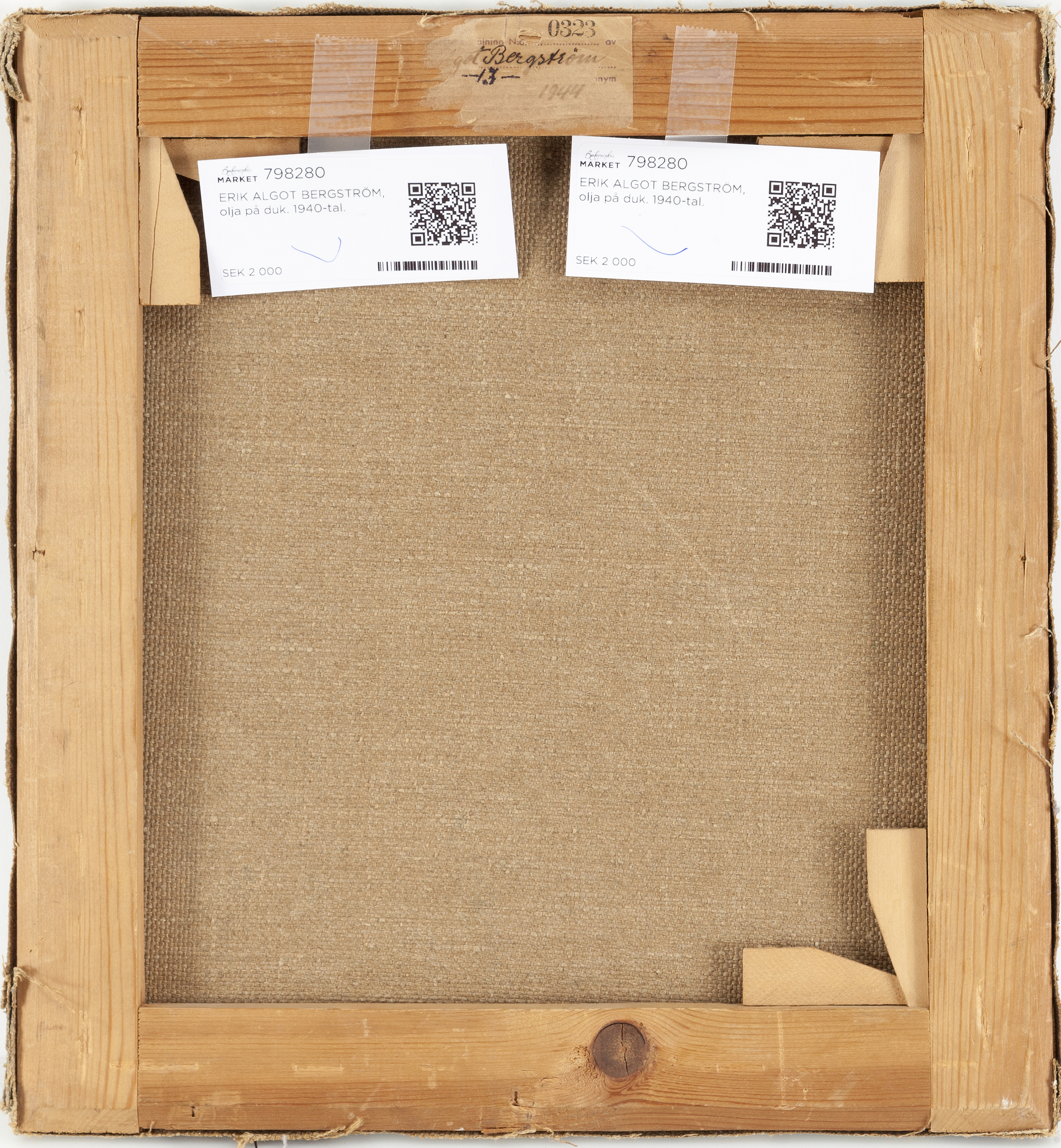 ERIK ALGOT BERGSTRÖM, oil on canvas. 1940's. - Bukowskis