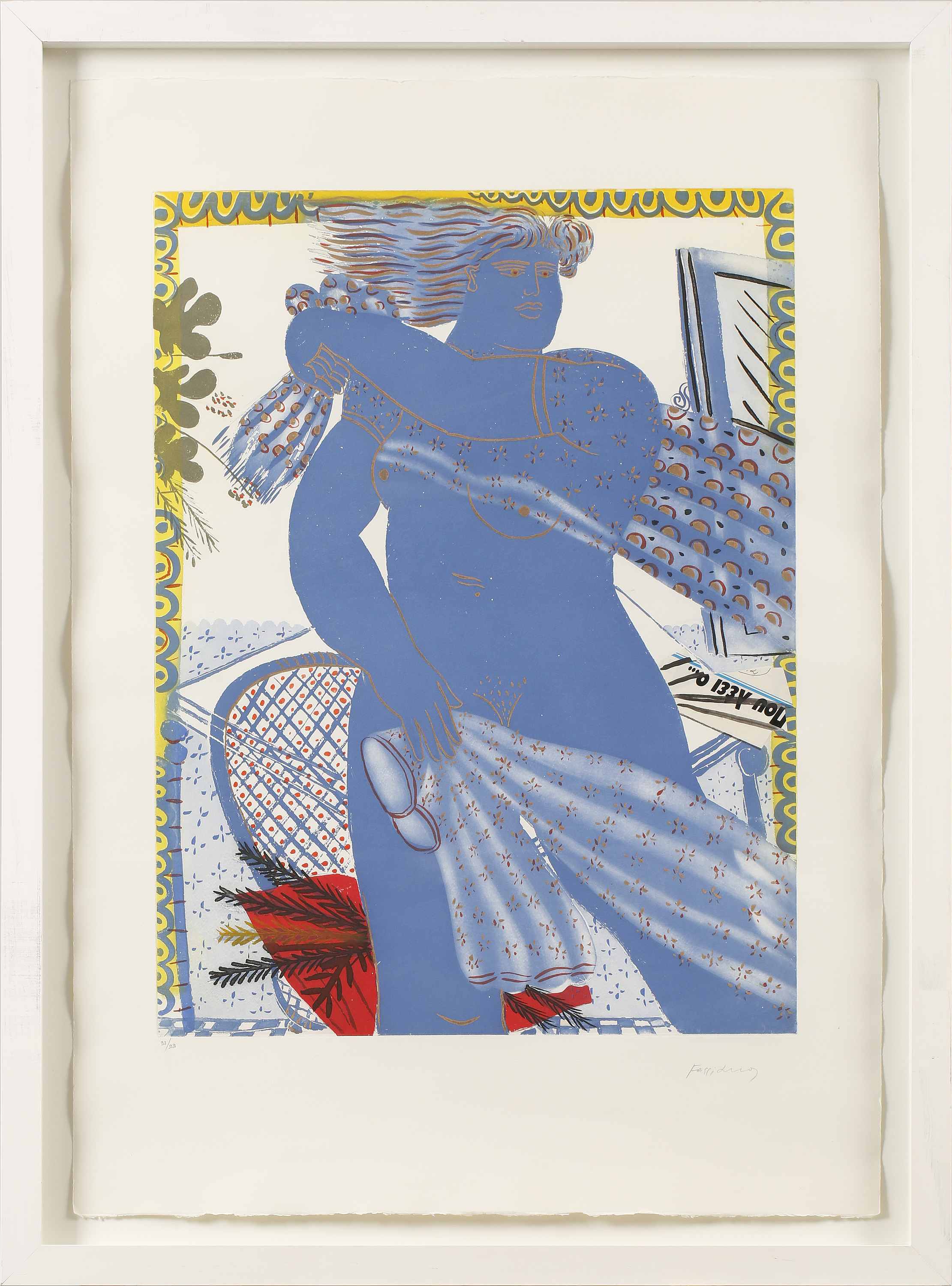 ALEXANDRE FASSIANOS, litograph with collage, signed and numbered 93/99 ...