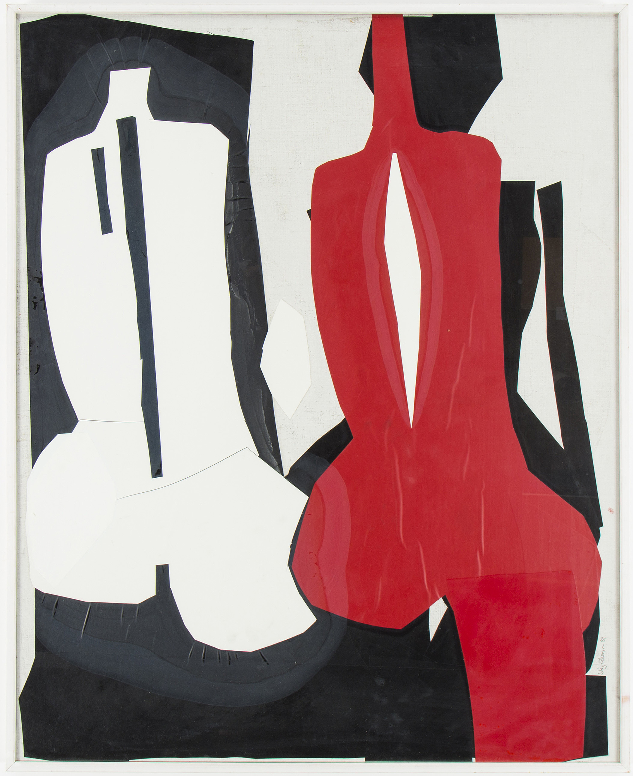 STIG CLAESSON, collage on canvas, signed Stig Claesson and dated -84 ...