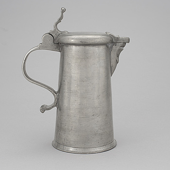 A tin tankard by Baltzar Rokus in Arboga(active 1743-1788). Crowned ...