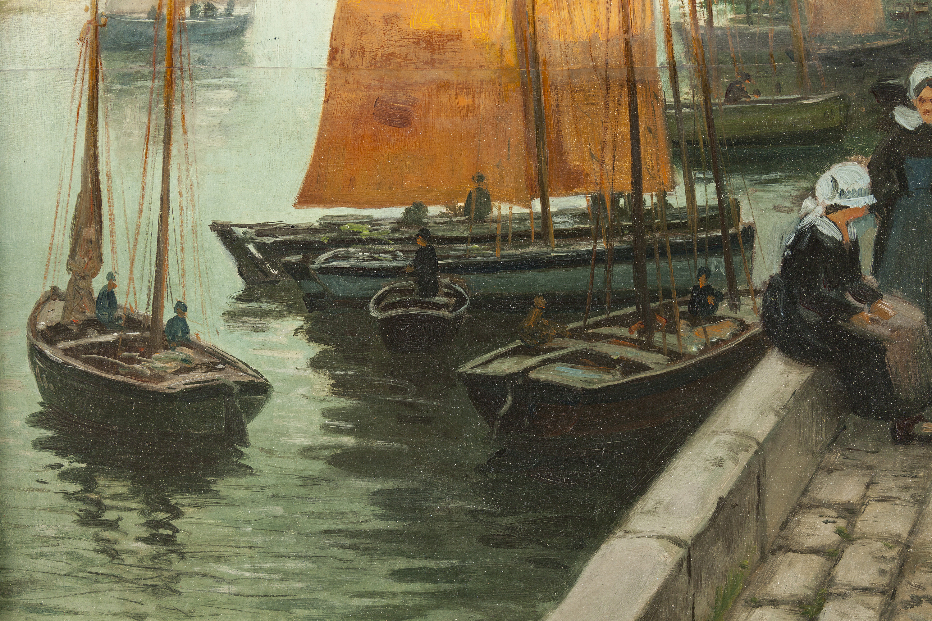 HENRI ALPHONSE BARNOIN, oil on panel, signed H. Barnoin. - Bukowskis