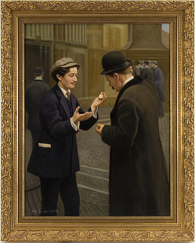 AXEL REINHOLD LINDHOLM, oil painting on canvas. Signed and dated 1909 ...