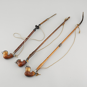 Three swedish long pipes, 19th century. - Bukowskis