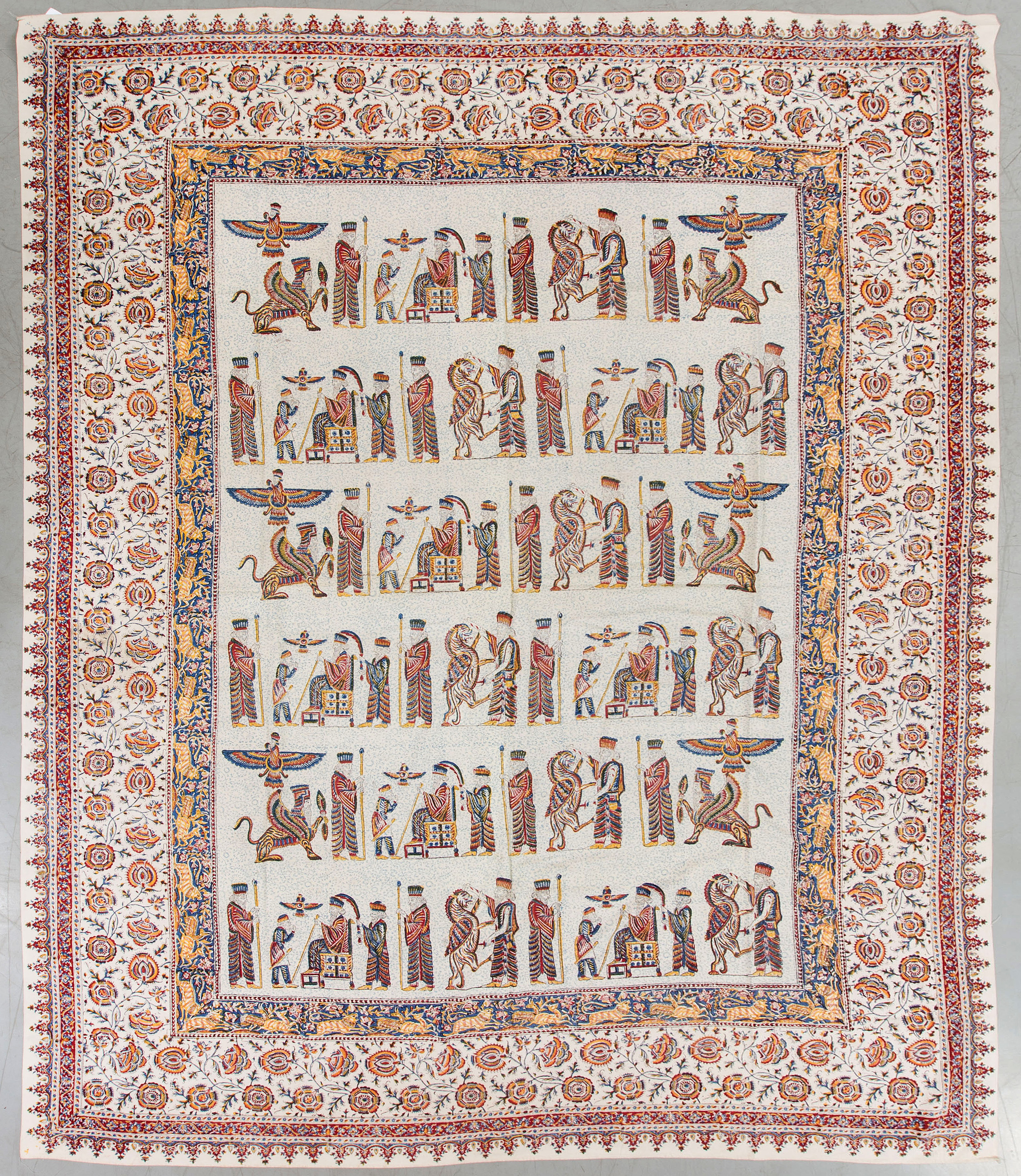 GHALAMKARI, old, Persien, ca 276 x 203 cm. - Bukowskis
