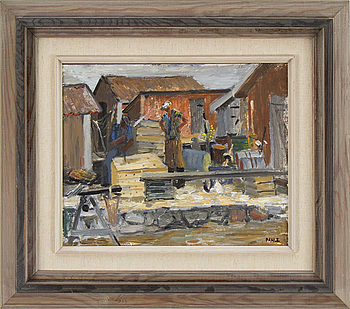 GUSTAF ADOLF FAHLE, oil painting on panel. Signed. - Bukowskis