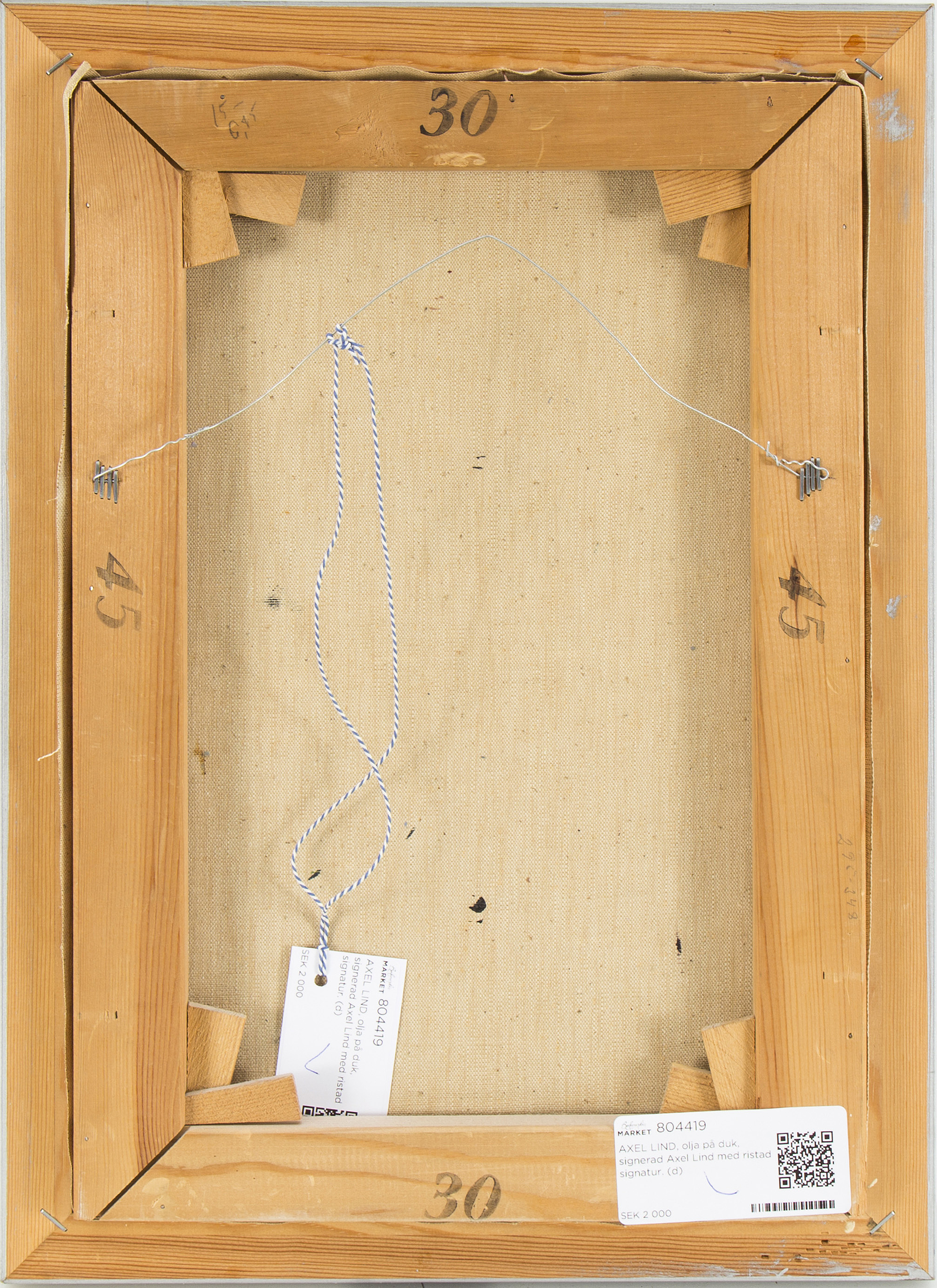 AXEL LIND, oil on canvas, signed Axel Lind. - Bukowskis