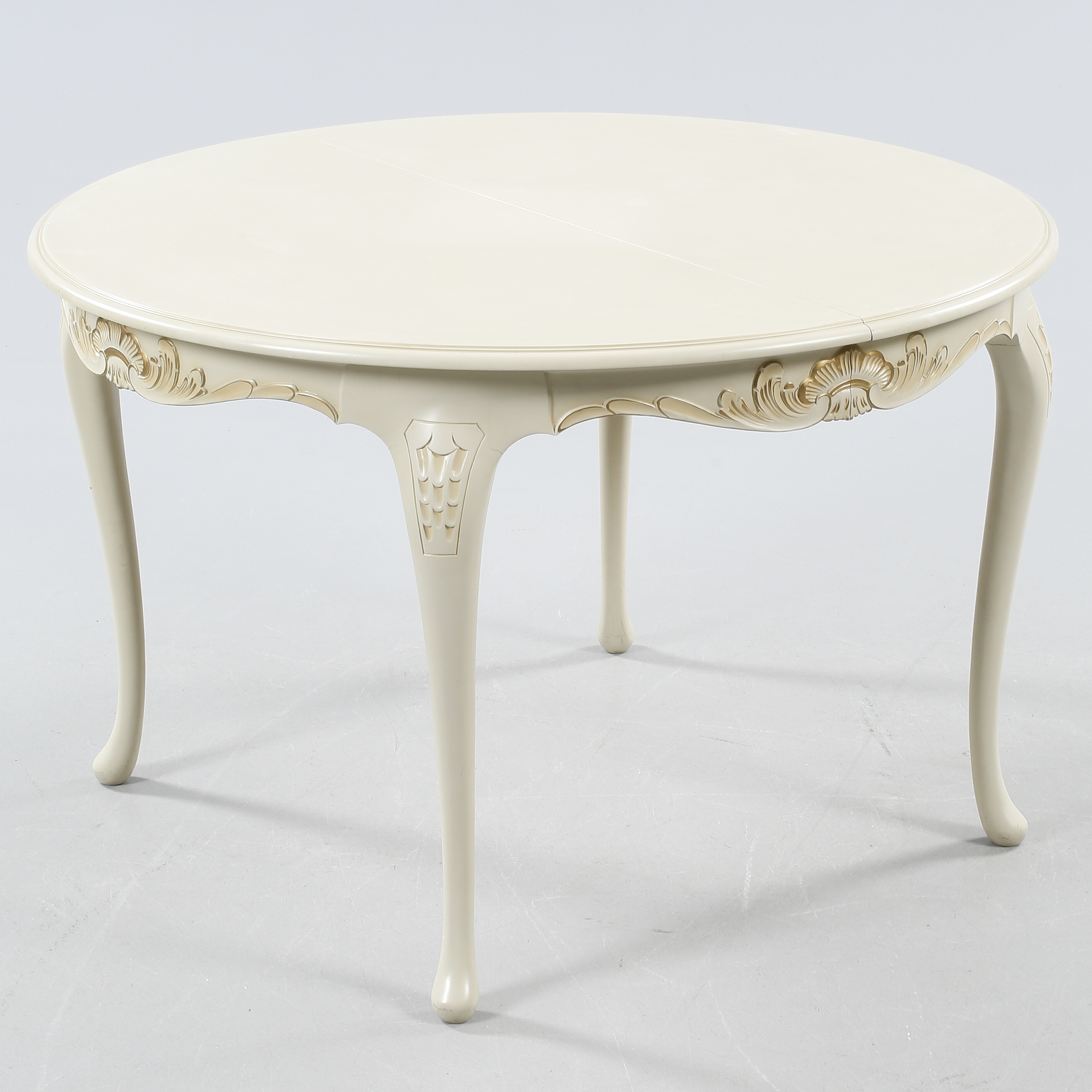 A rococo style dining table and six chairs, second half of the 20th ...