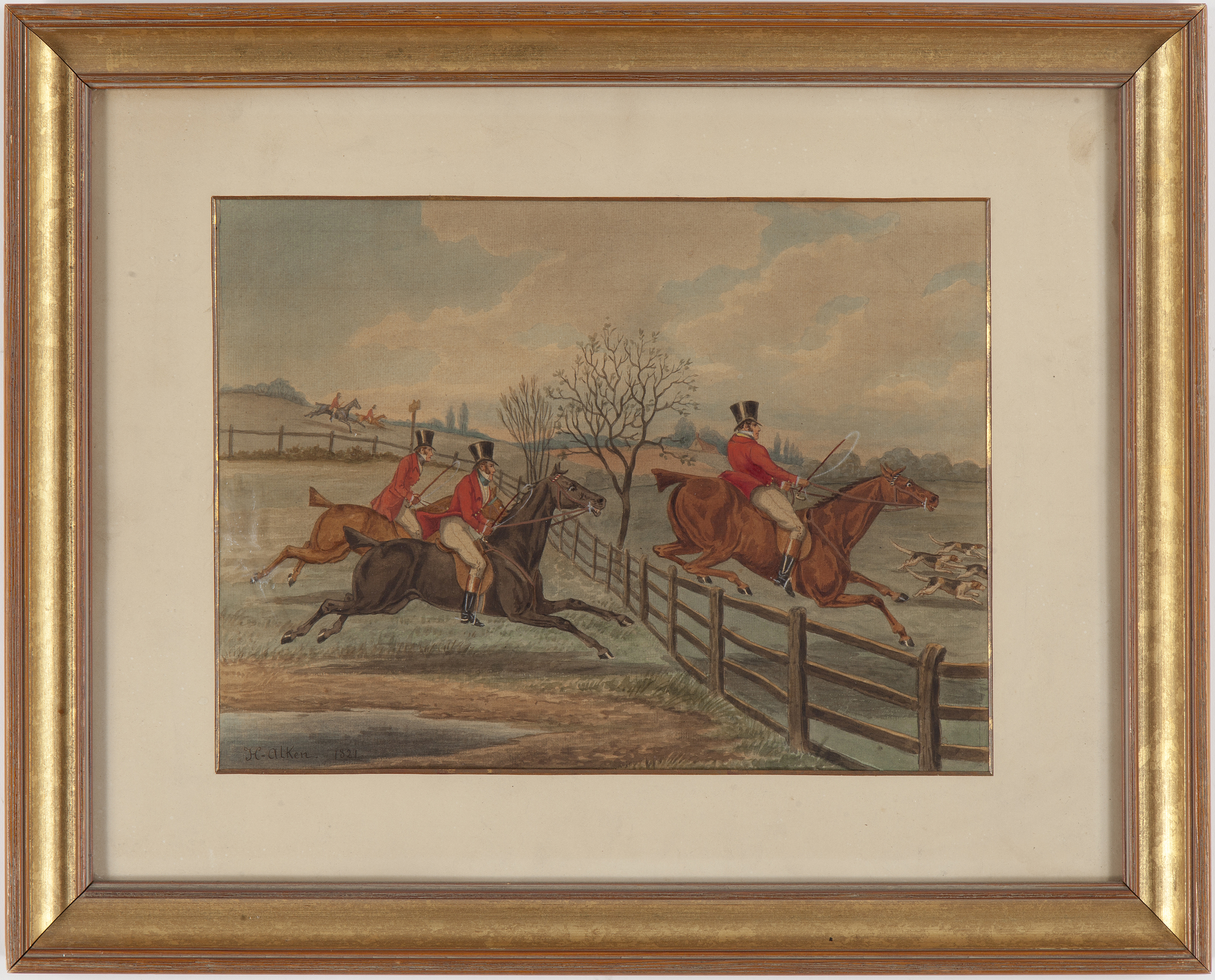 HENRY THOMAS I ALKEN, a pair of watercolors. Signed and dated 1821 ...