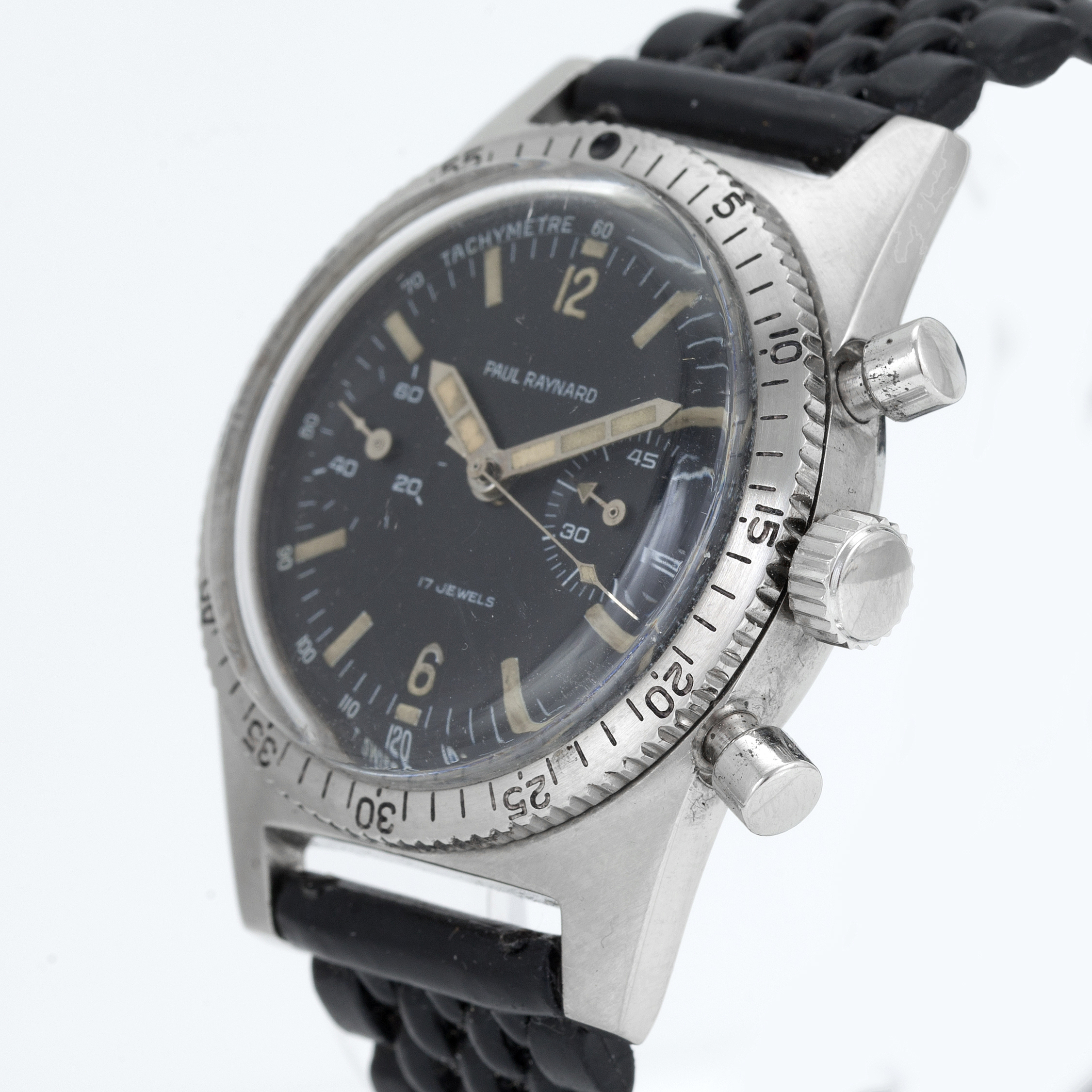 PAUL RAYNARD, "Tachymetre", chronograph, wristwatch, 37 mm, - Bukowskis